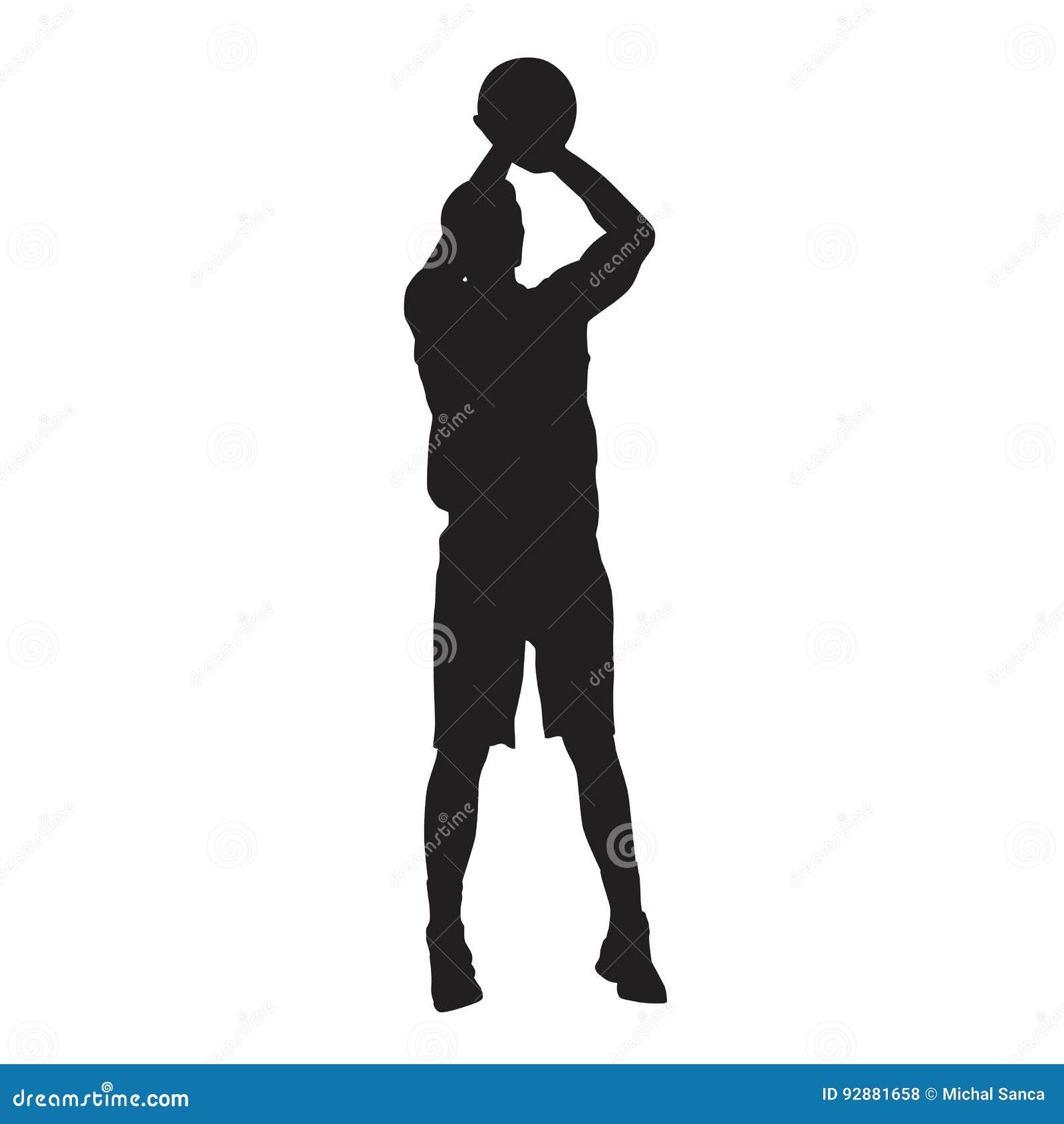 Basketball Player Jumping and Shooting Ball Stock Vector - Illustration ...