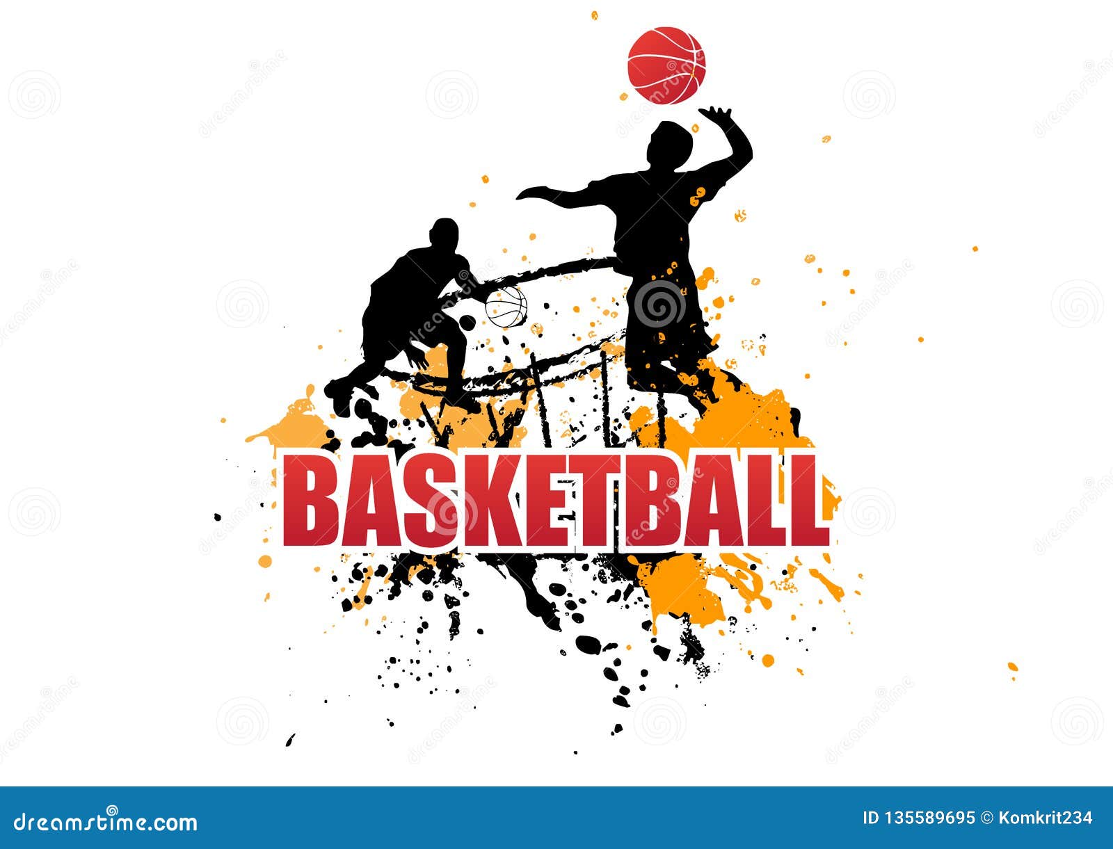 Basketball Player are Jumping on White Background Stock Vector ...
