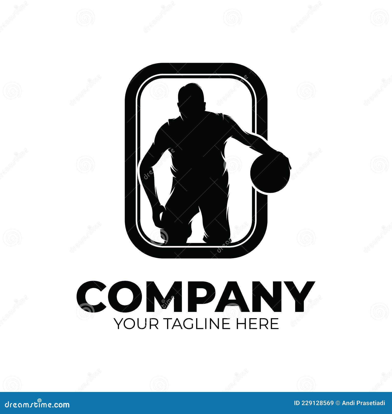 Basketball Player Logo Design Inspiration Stock Vector - Illustration ...