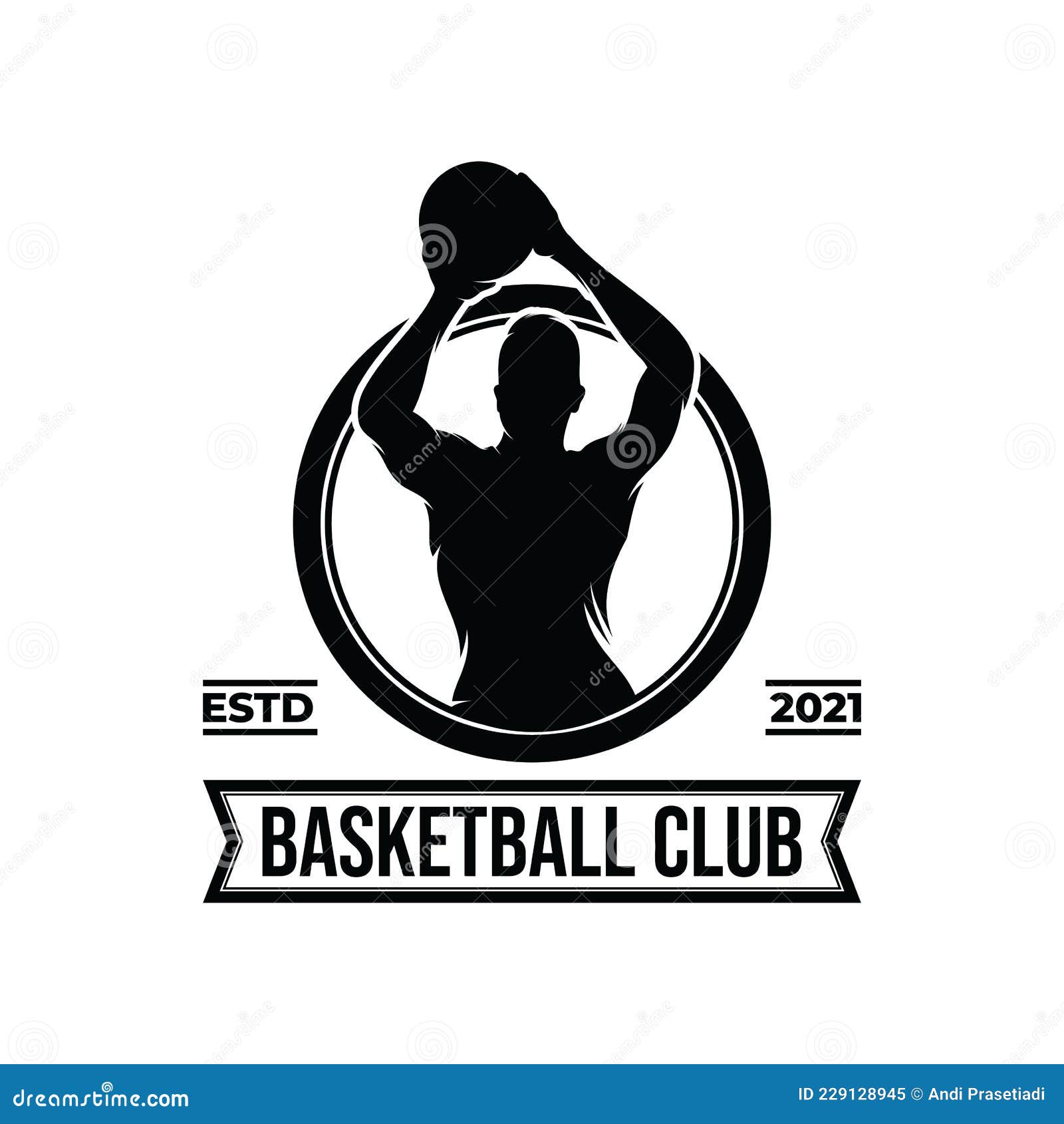 Basketball Player Logo Design Inspiration Stock Vector - Illustration ...