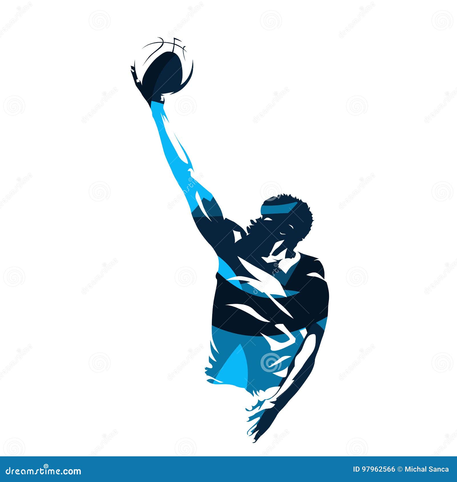Basketball Player Making Lay Up Shot Stock Vector - Illustration of ...