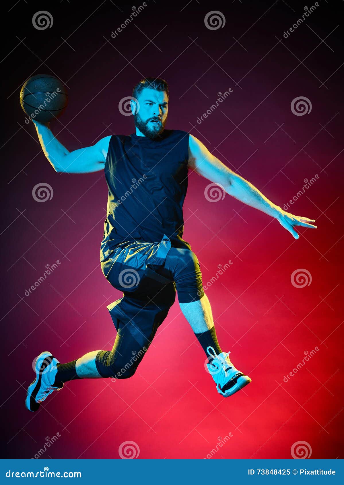 Basketball player man stock image. Image of action, colorful - 73848425
