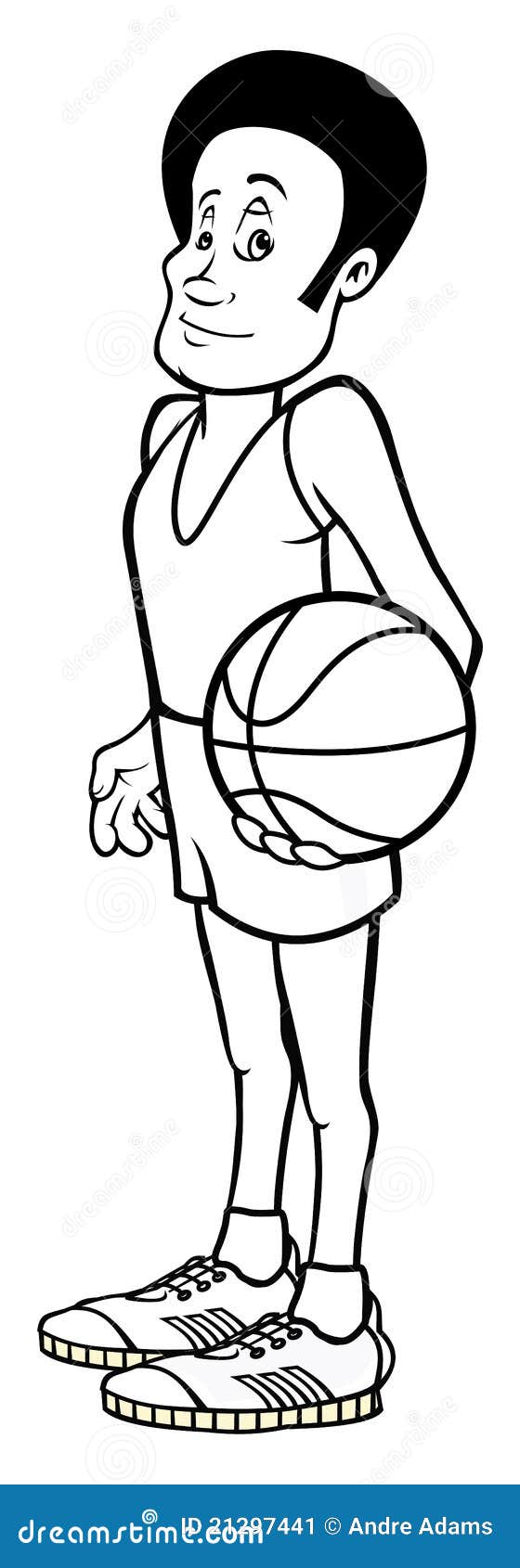 Basketball Player outline stock vector. Illustration of shorts - 21297441