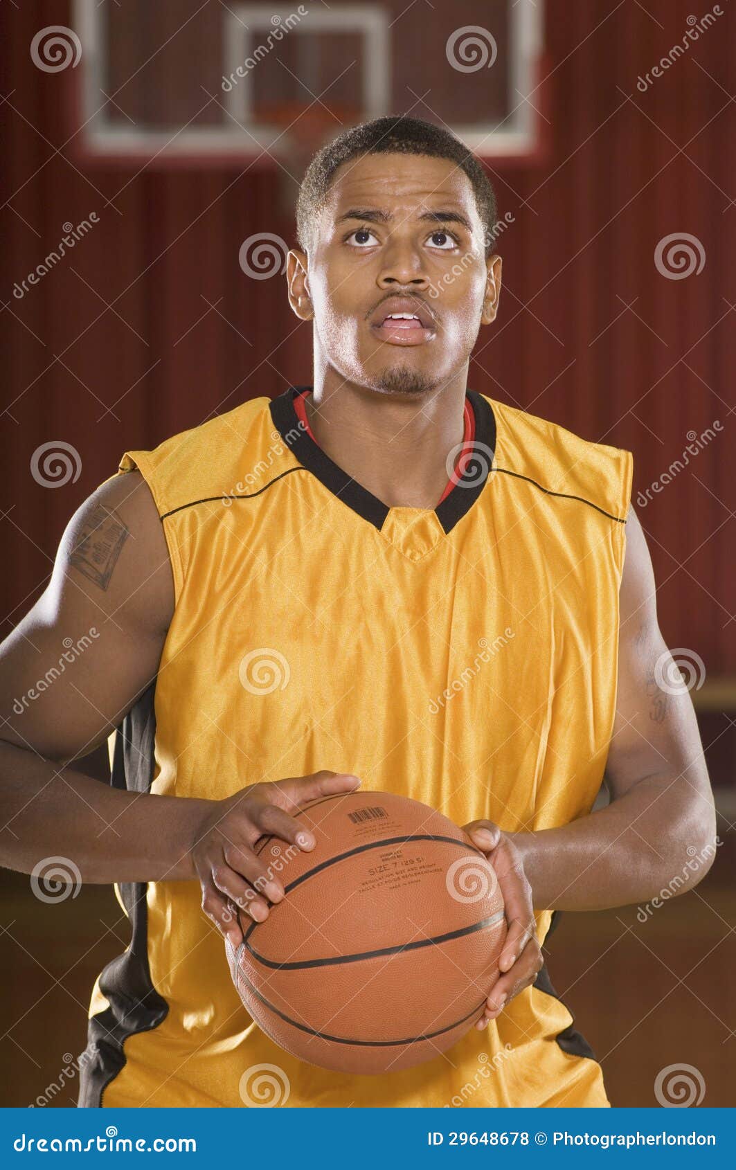 Basketball Player Ready To Throw the Ball Stock Photo - Image of ...