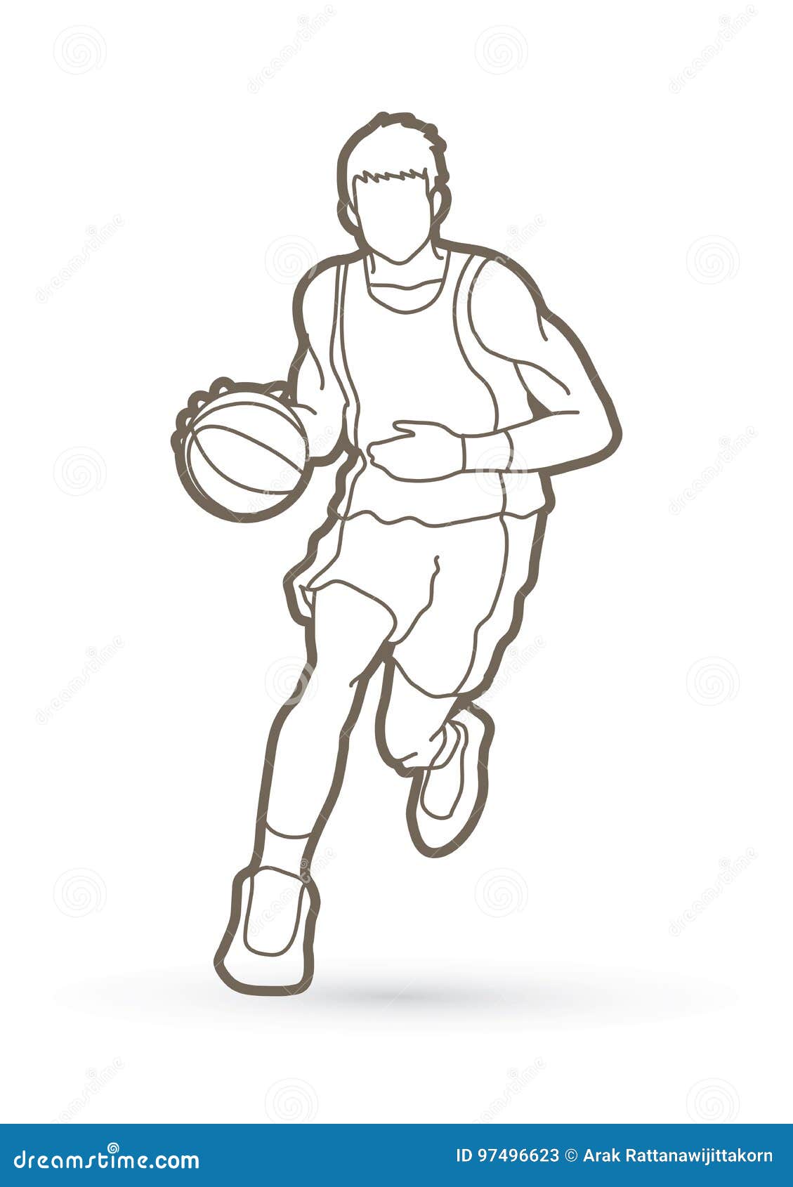 Running Man, Front View, Healthy Lifestyle, Vector Silhouette ...