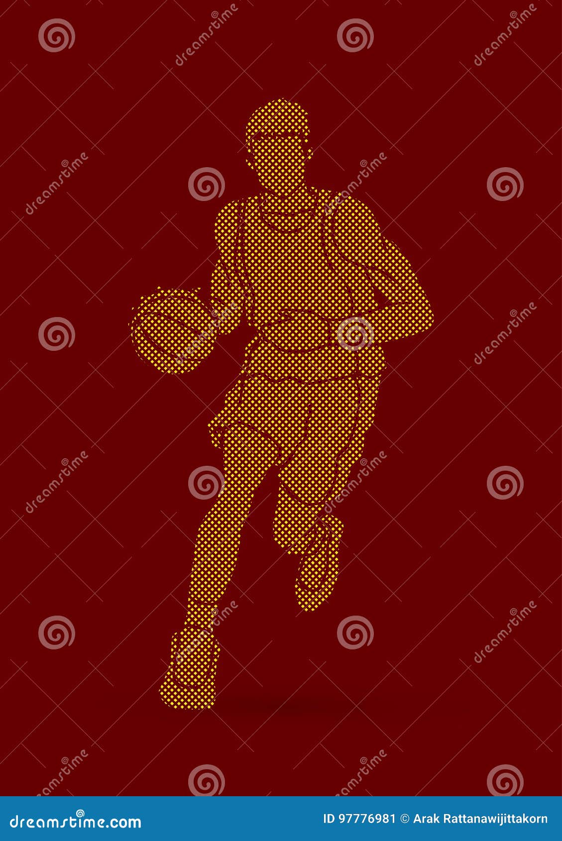 Basketball Player Running Front View Stock Vector - Illustration of ...