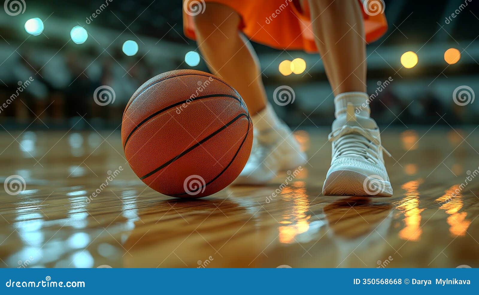 A Basketball in a Basketball Player& X27;s Feet Stock Photo - Image of ...