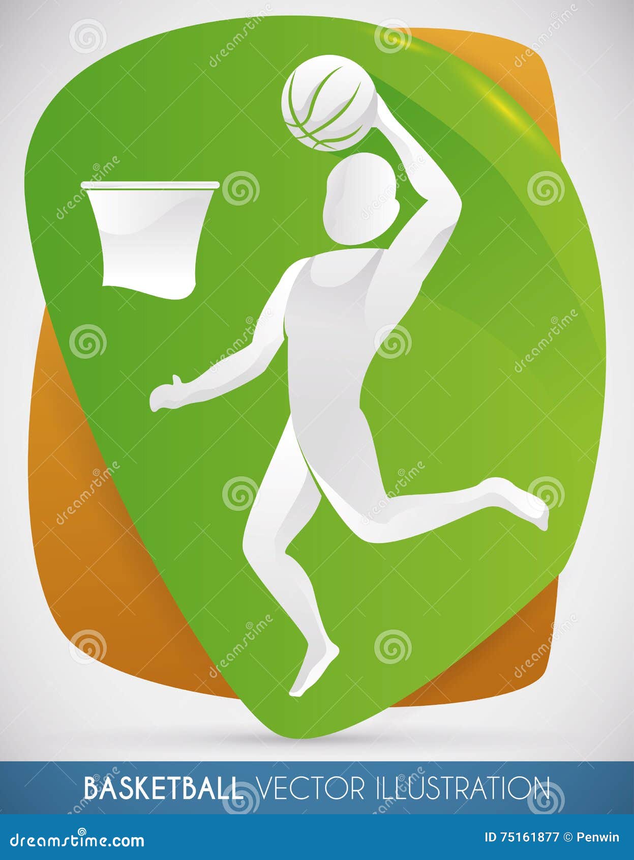 Basketball Player Scoring the Final Point and Winning the Match, Vector ...
