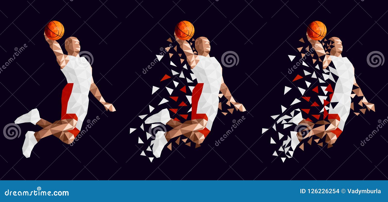 Basketball Player Set Abstract Design Stock Illustration - Illustration ...