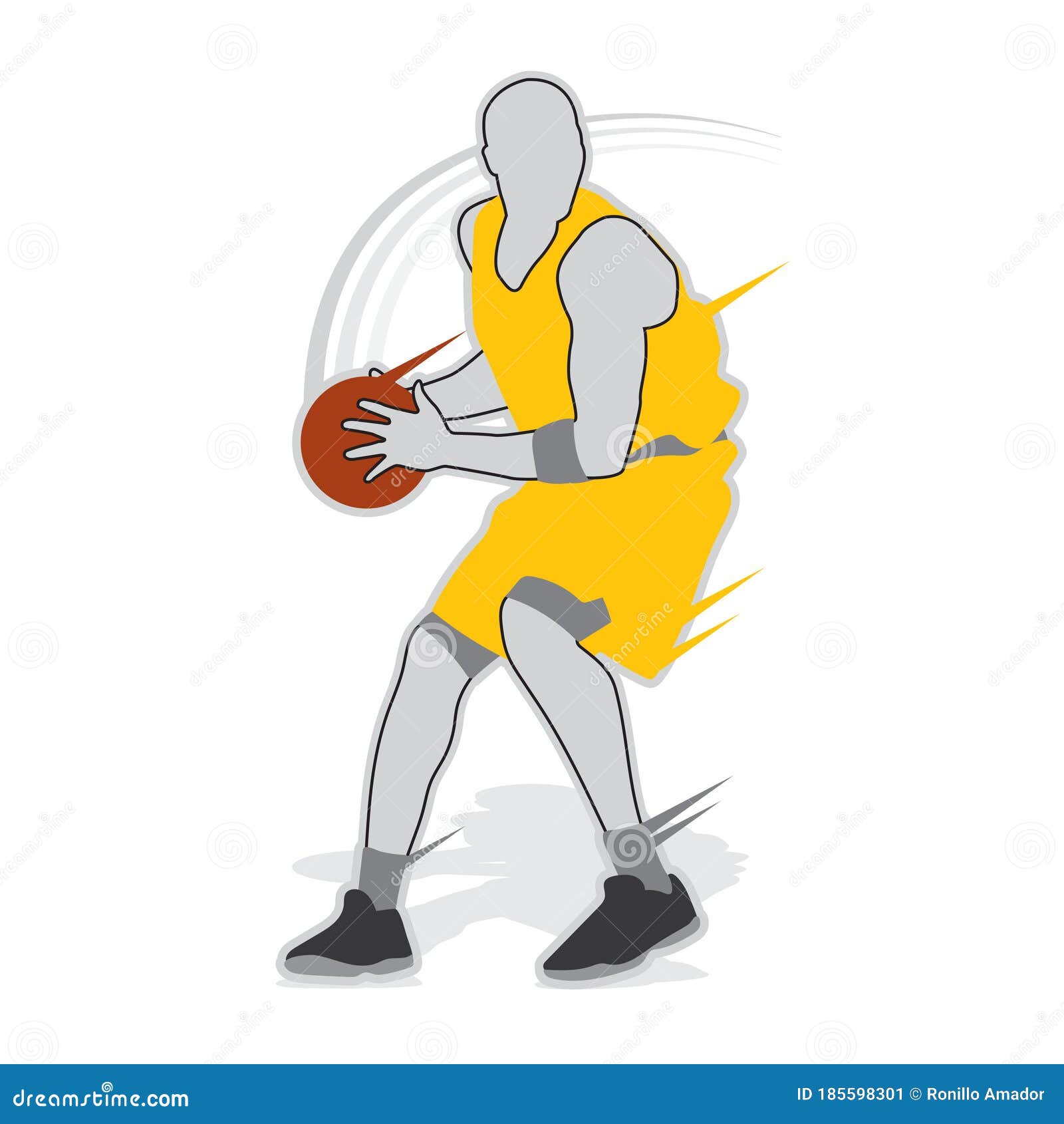 Basketball Player Shape Silhouette Vector Set Action Pose Stock Vector ...