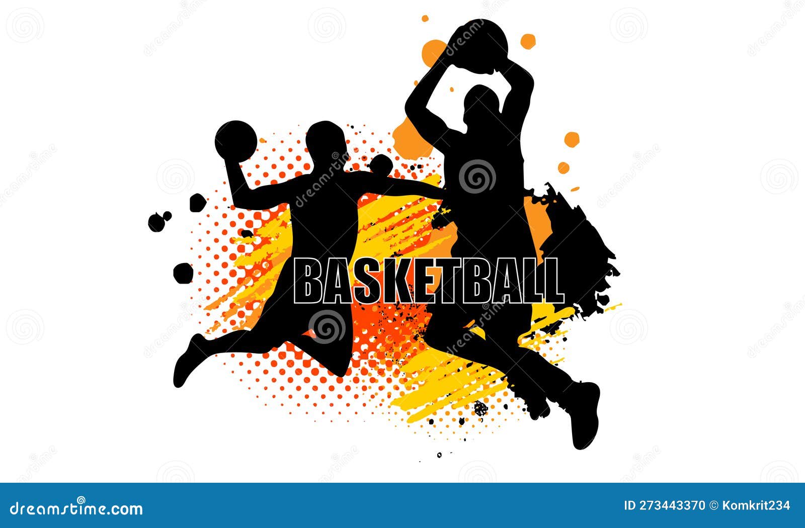 Basketball Player Silhouette are Playing with Typography and Splatter ...