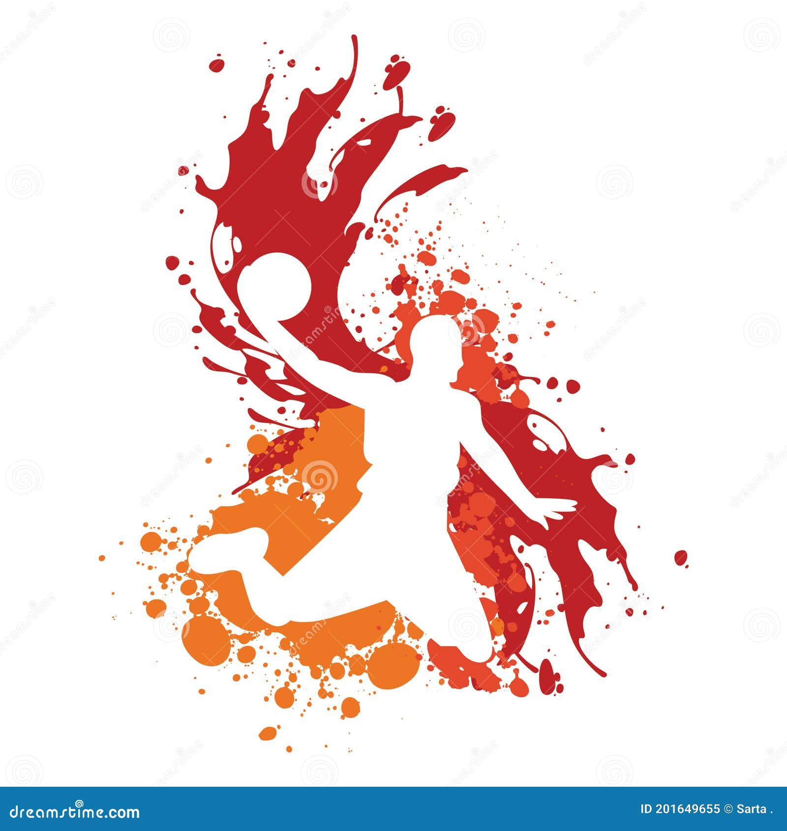 Basketball Player Silhouette with Splatter Effect Vector Stock Vector ...