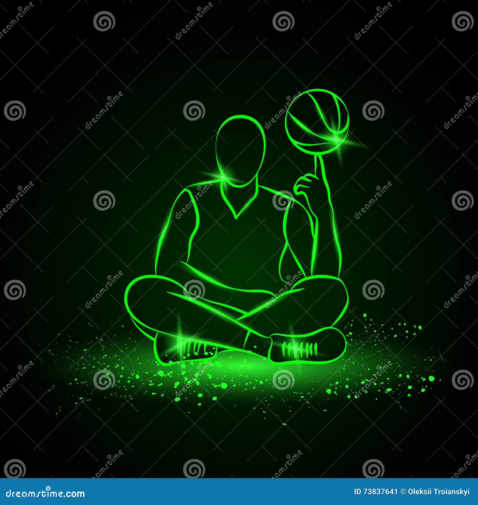 Neon Basketball Player