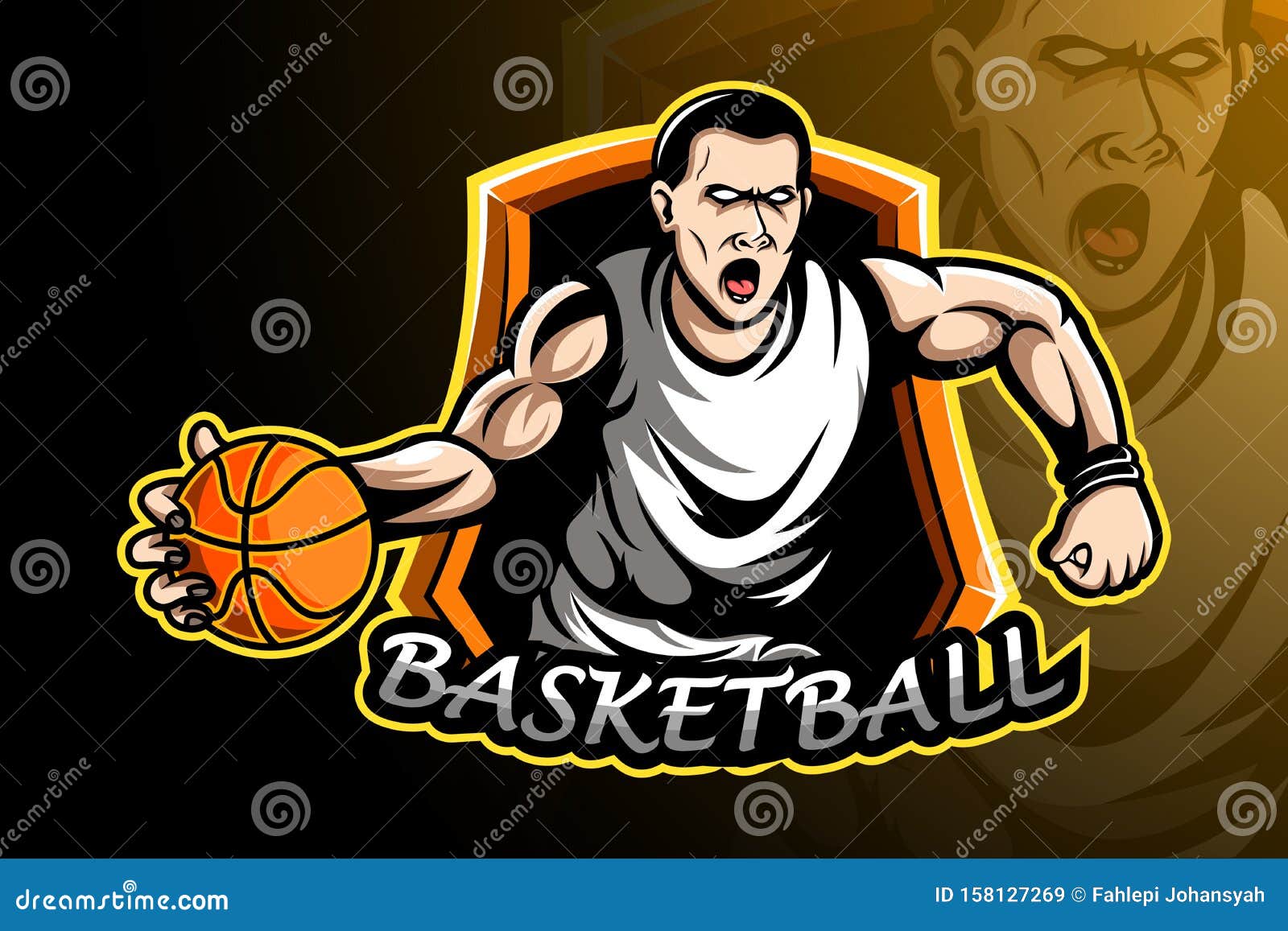 Basketball Player Sport Logo Design Stock Vector - Illustration of ...