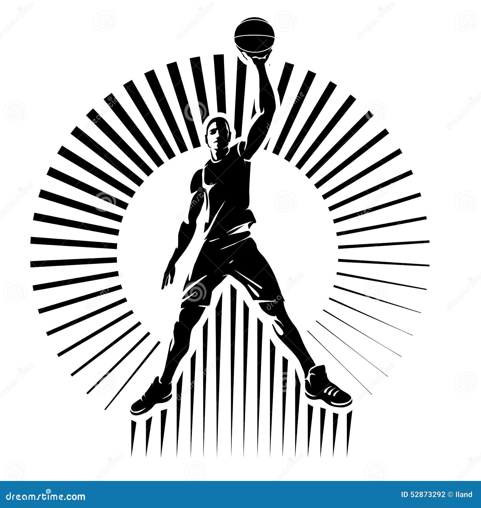 Basketball player. stock vector. Illustration of graphics - 52873292