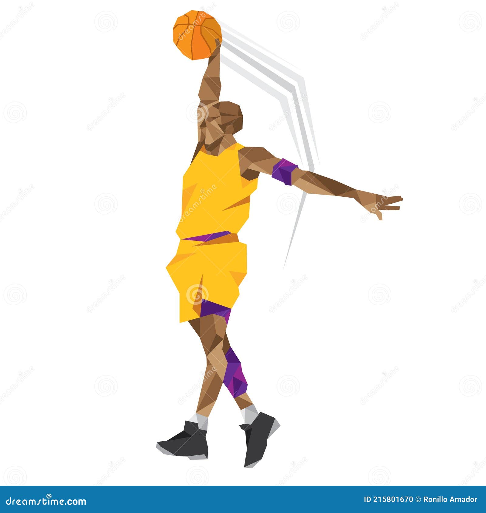 Basketball Pose Vector Set Design Cube Style Stock Vector ...
