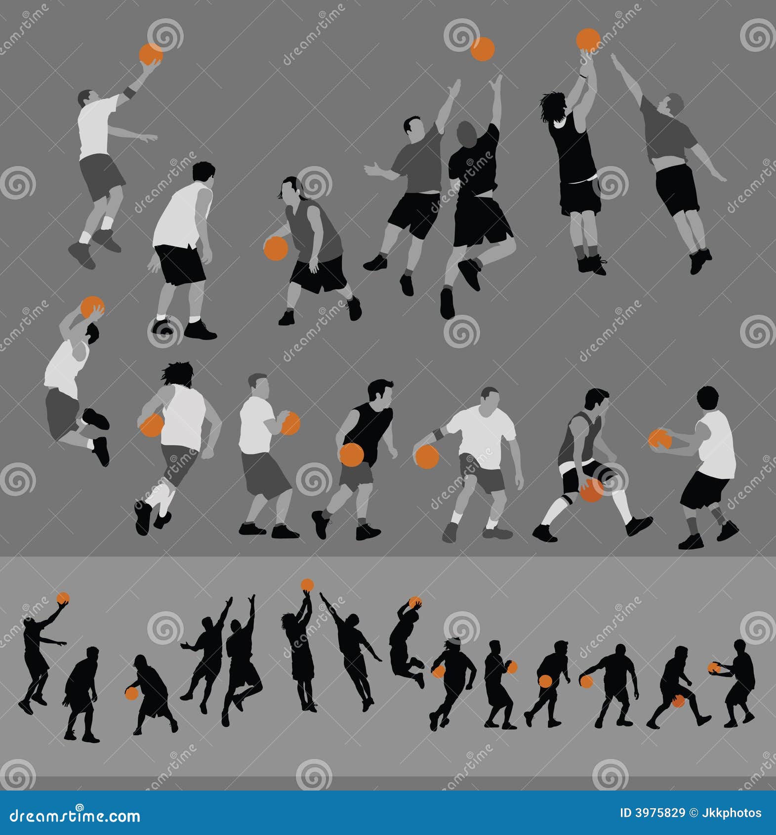 Basketball Poses stock vector. Illustration of exercise - 3975829