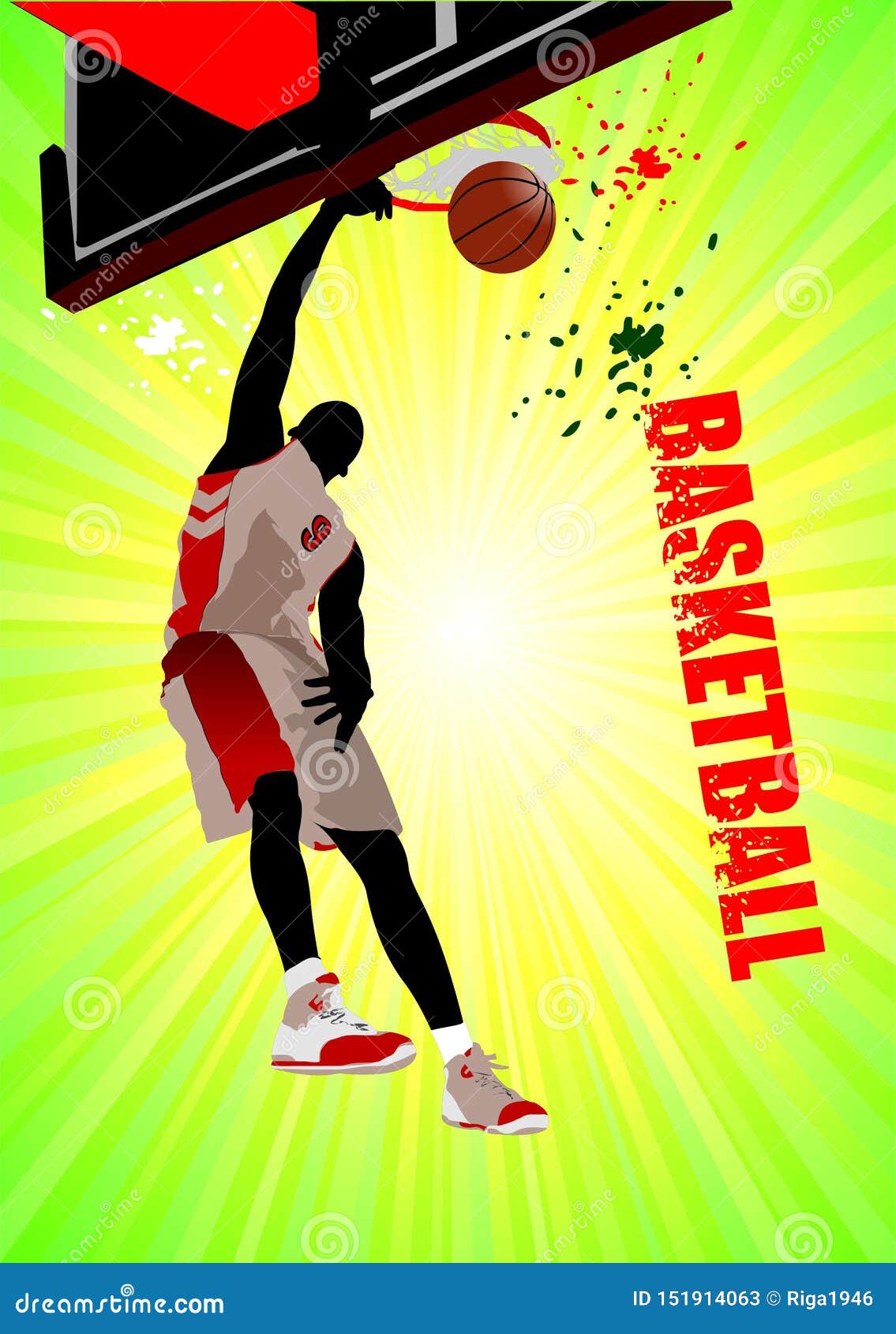 Basketball Poster Background With Ball Vector Illustration ...