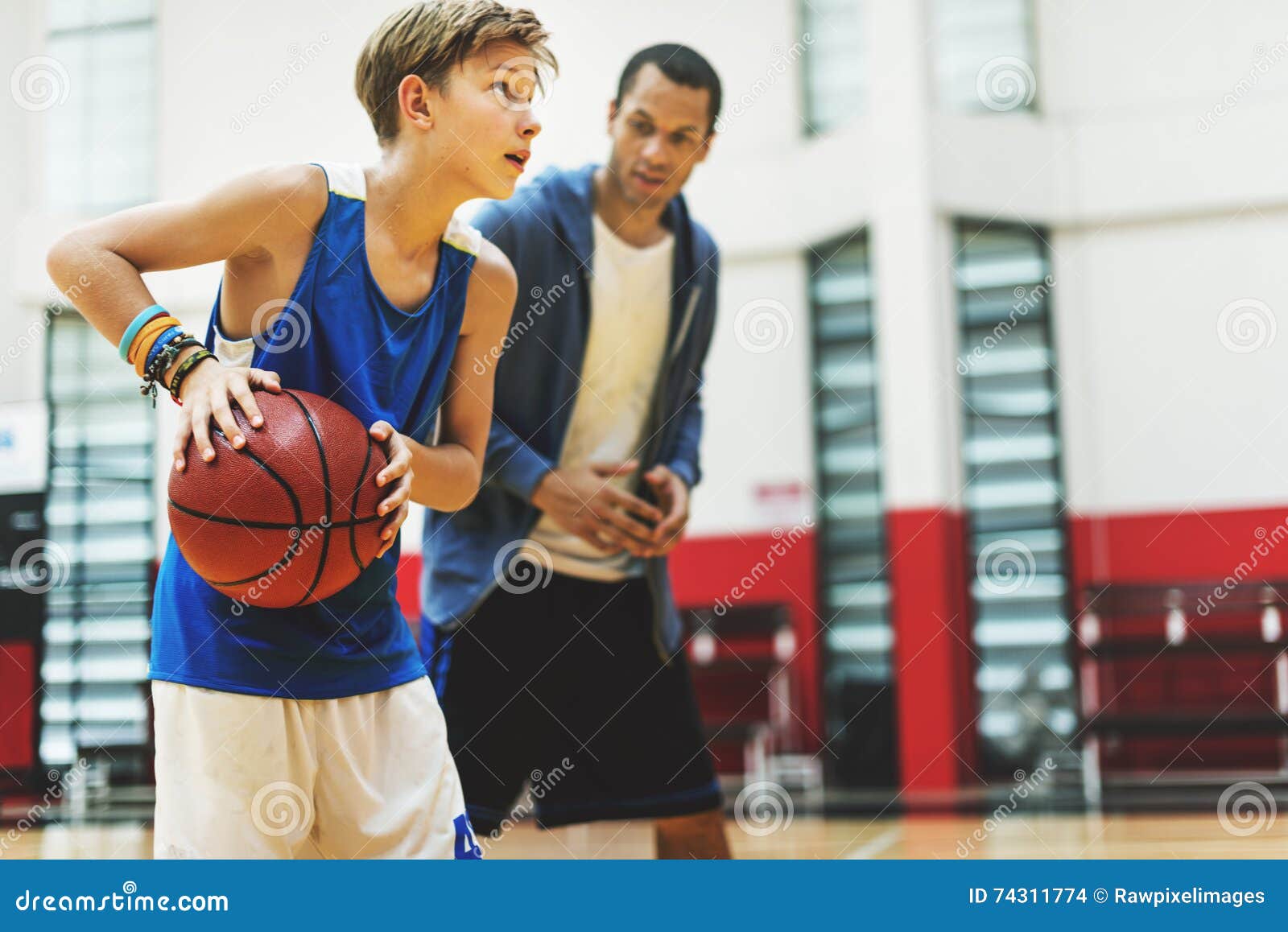 Basketball Practice Training Mentoring Playing Concept Stock Photo ...