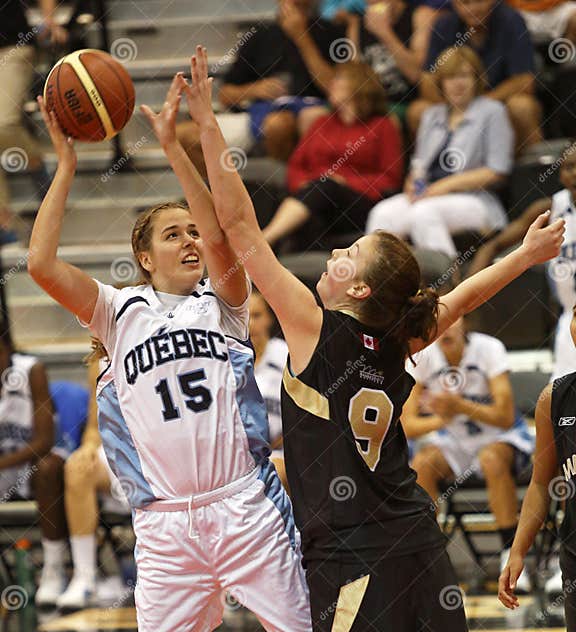 Basketball Quebec Player Shoots Editorial Photography - Image of ...