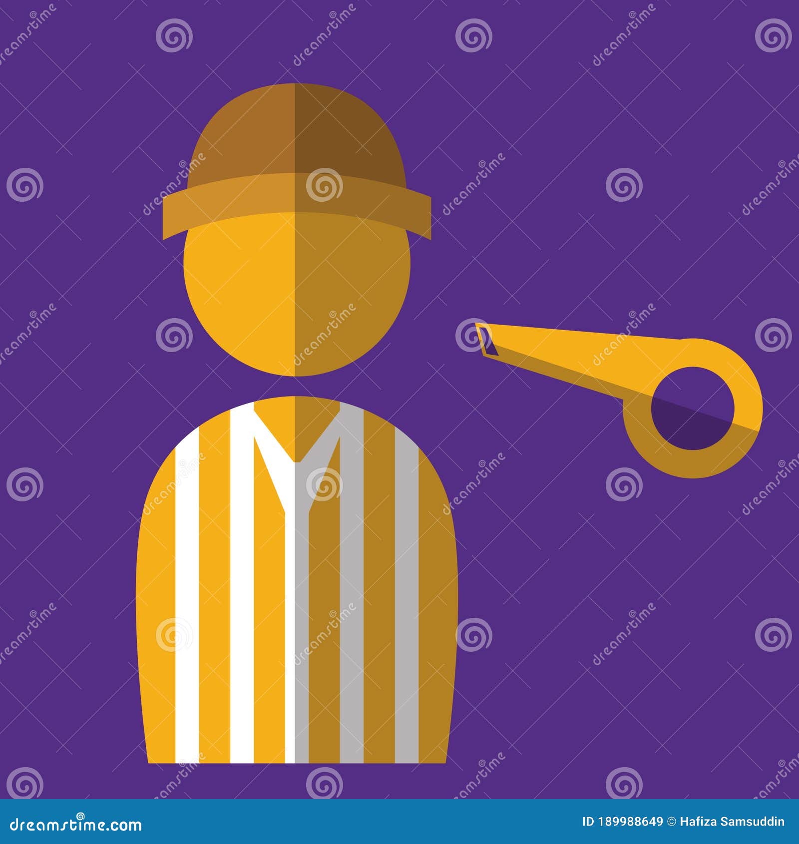 Basketball Referee and Whistle. Vector Illustration Decorative Design ...