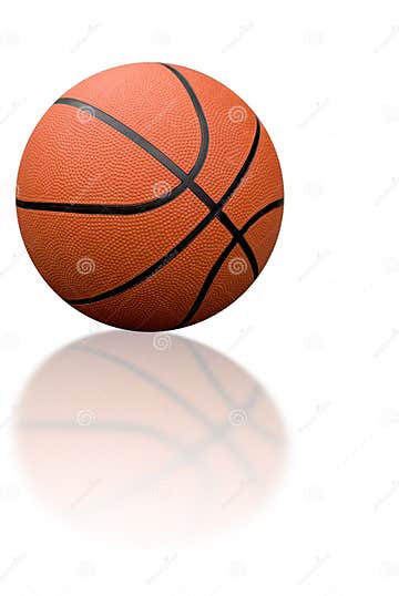 Basketball with reflection stock photo. Image of rendering - 2458326