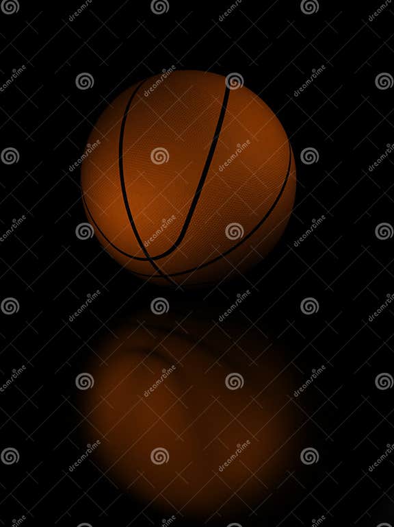 Basketball with reflection stock illustration. Illustration of ...