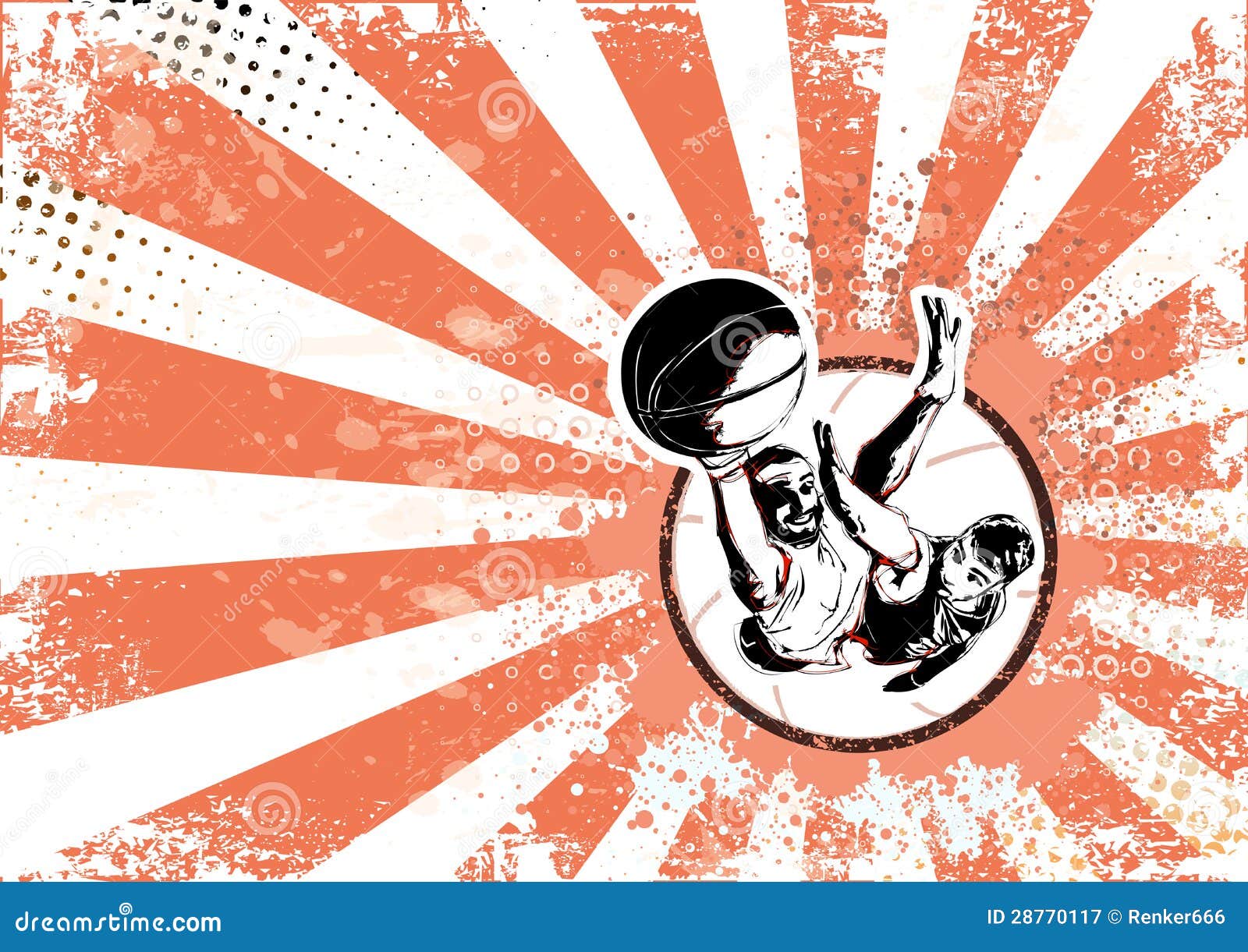 Streetball Or High School Sport Team Badge Cartoon Vector ...