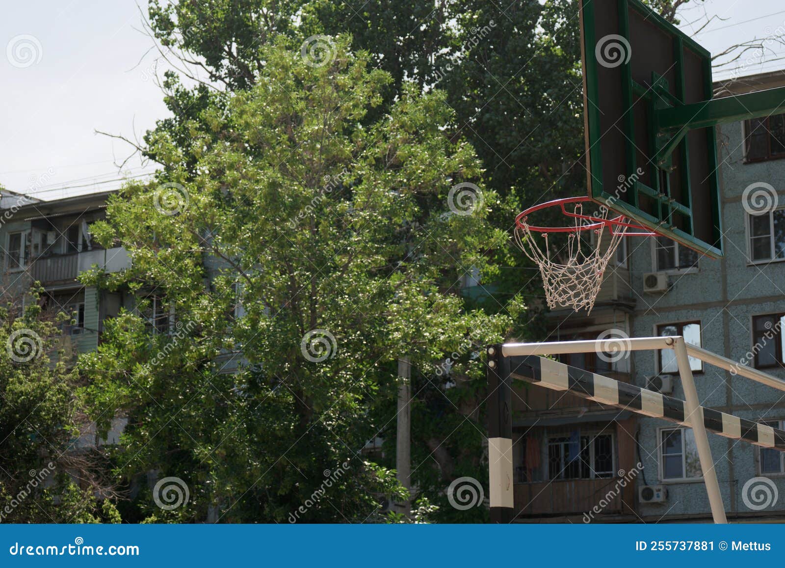 Basketball Rim and Its Backboard View from Behind Stock Image - Image ...