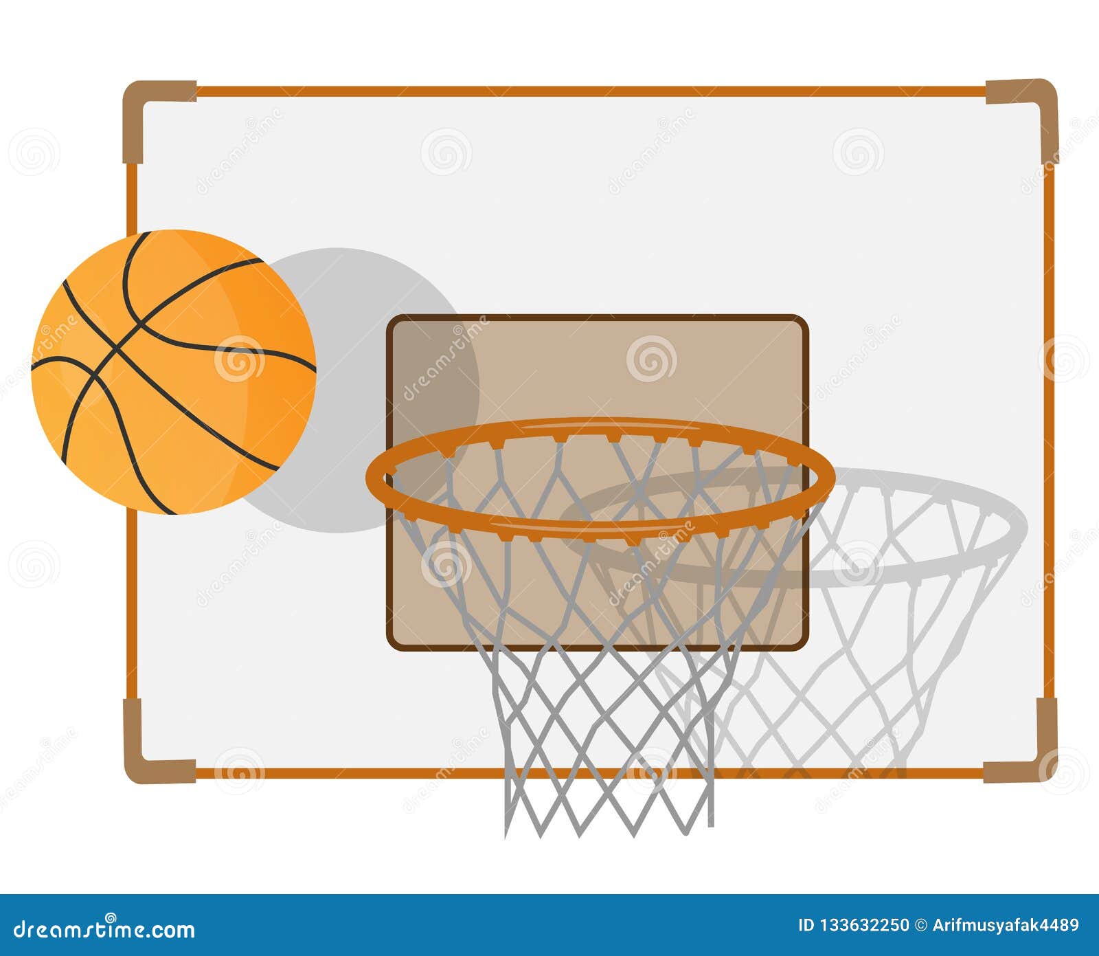 Basketball ring and ball stock vector. Illustration of isolated - 133632250