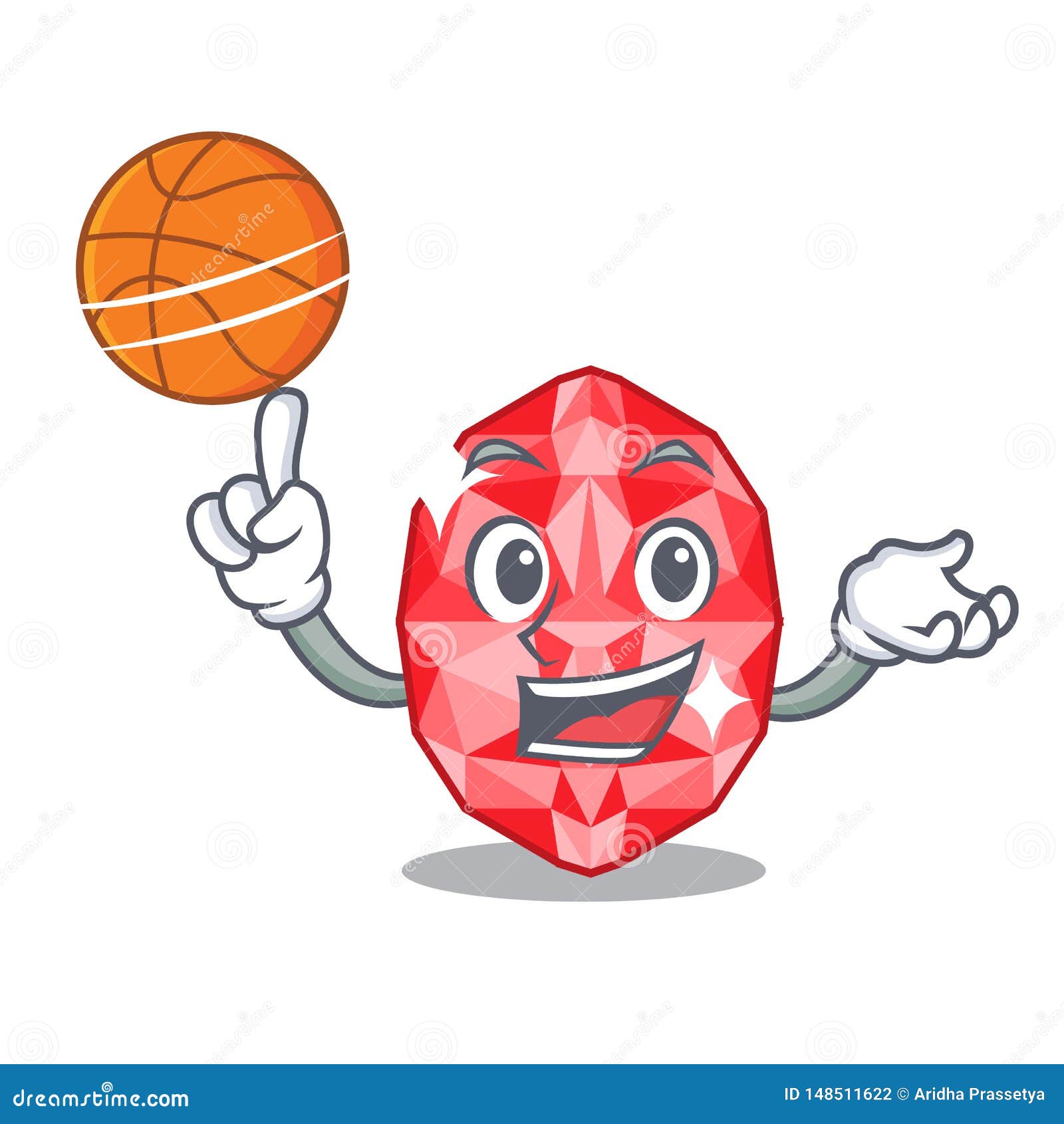 With Basketball Ruby Gems in a Cartoon Box Stock Vector - Illustration ...