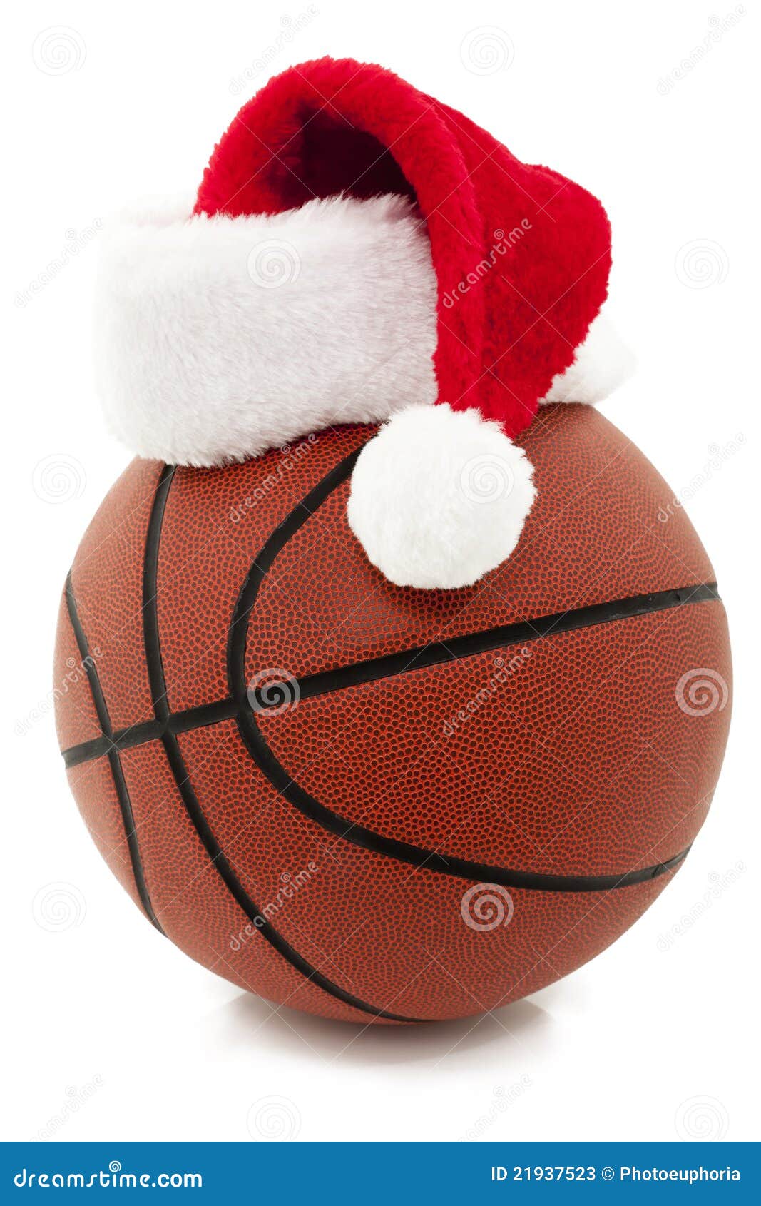 Basketball with Santa Hat stock image. Image of season - 21937523