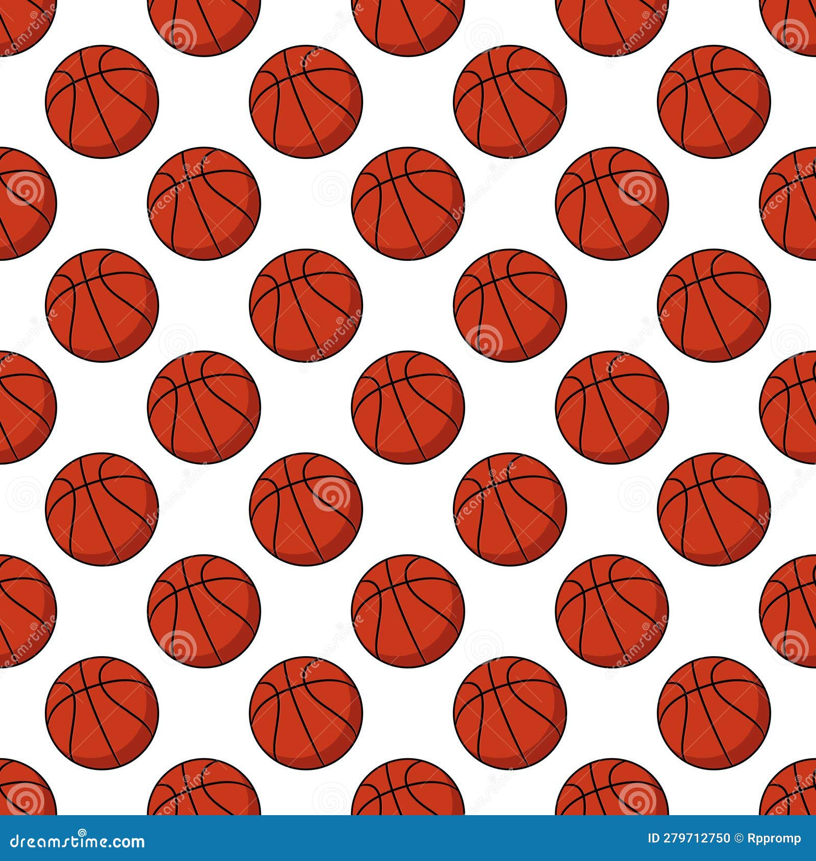 Basketball Seamless Pattern Ball Vector Scarf Isolated Repeat Wallpaper ...