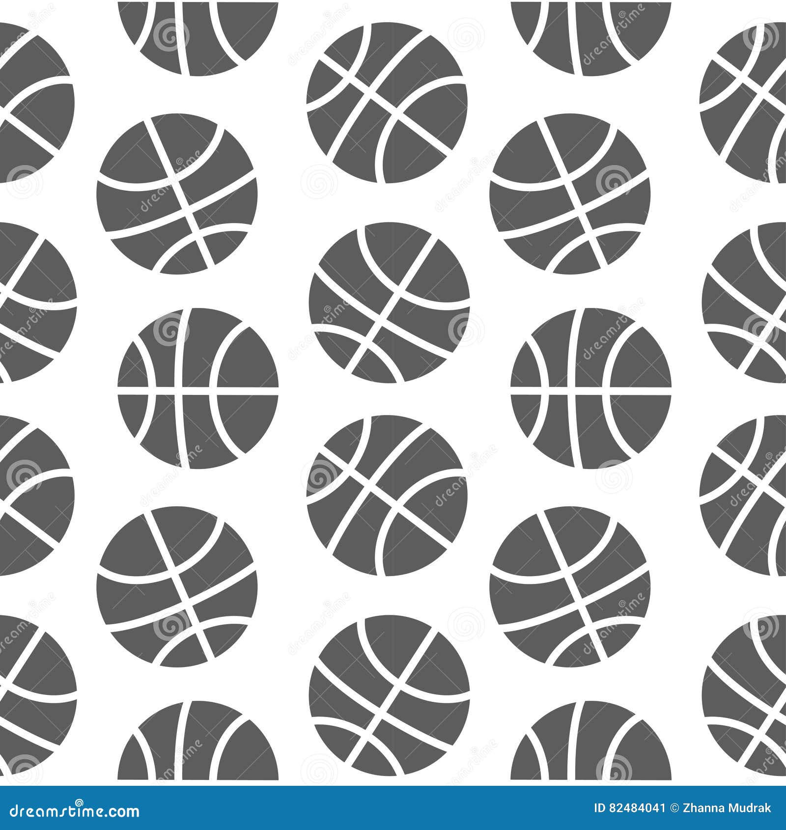 BasketBall Seamless Pattern for Boy. Sports Balls on Background Stock ...