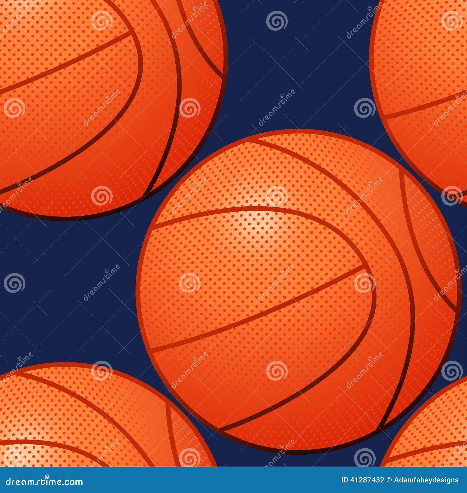 Basketball Seamless Pattern Stock Vector - Illustration of sports ...