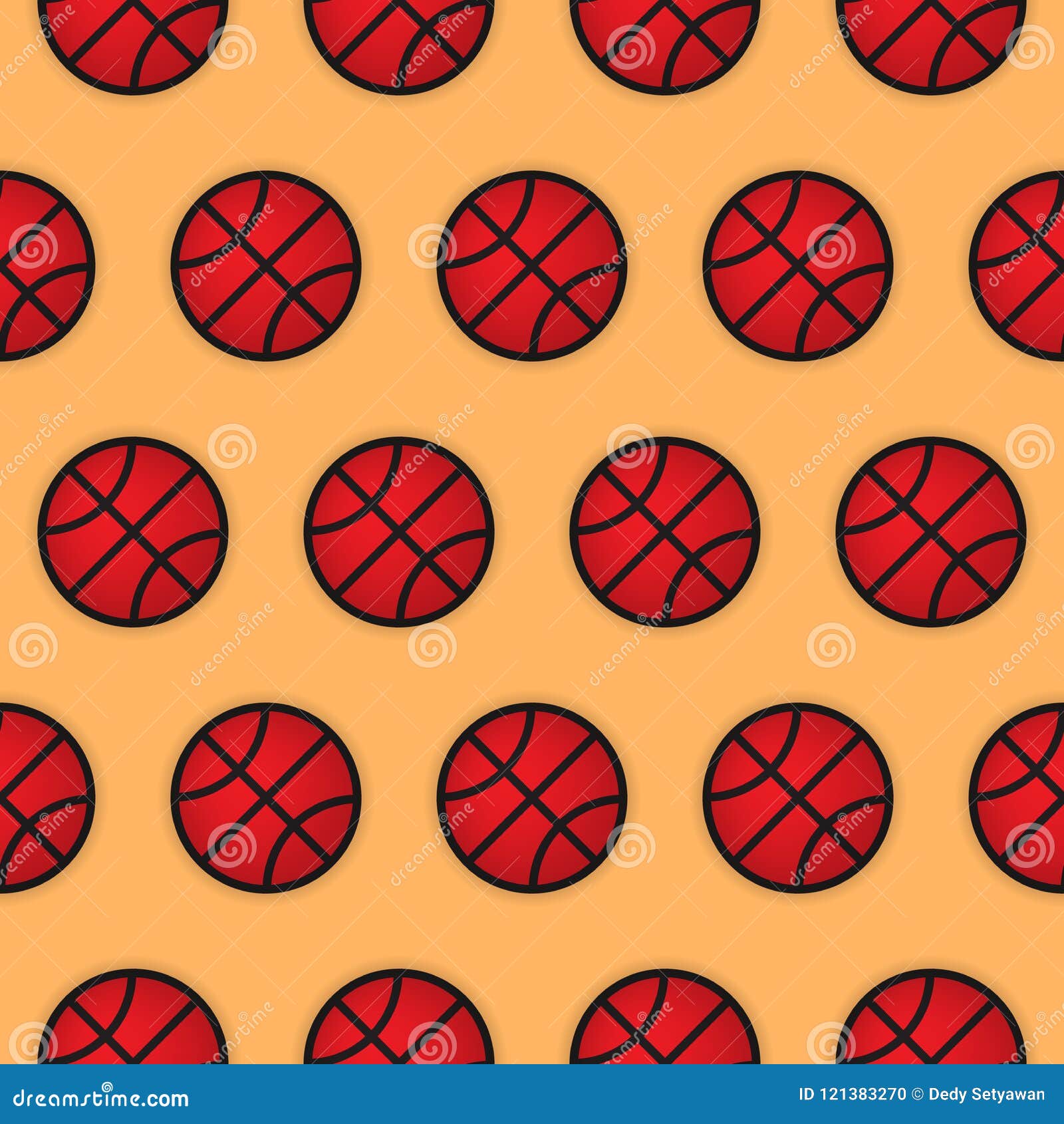 Basketball Seamless Pattern, Vector Template Stock Vector ...