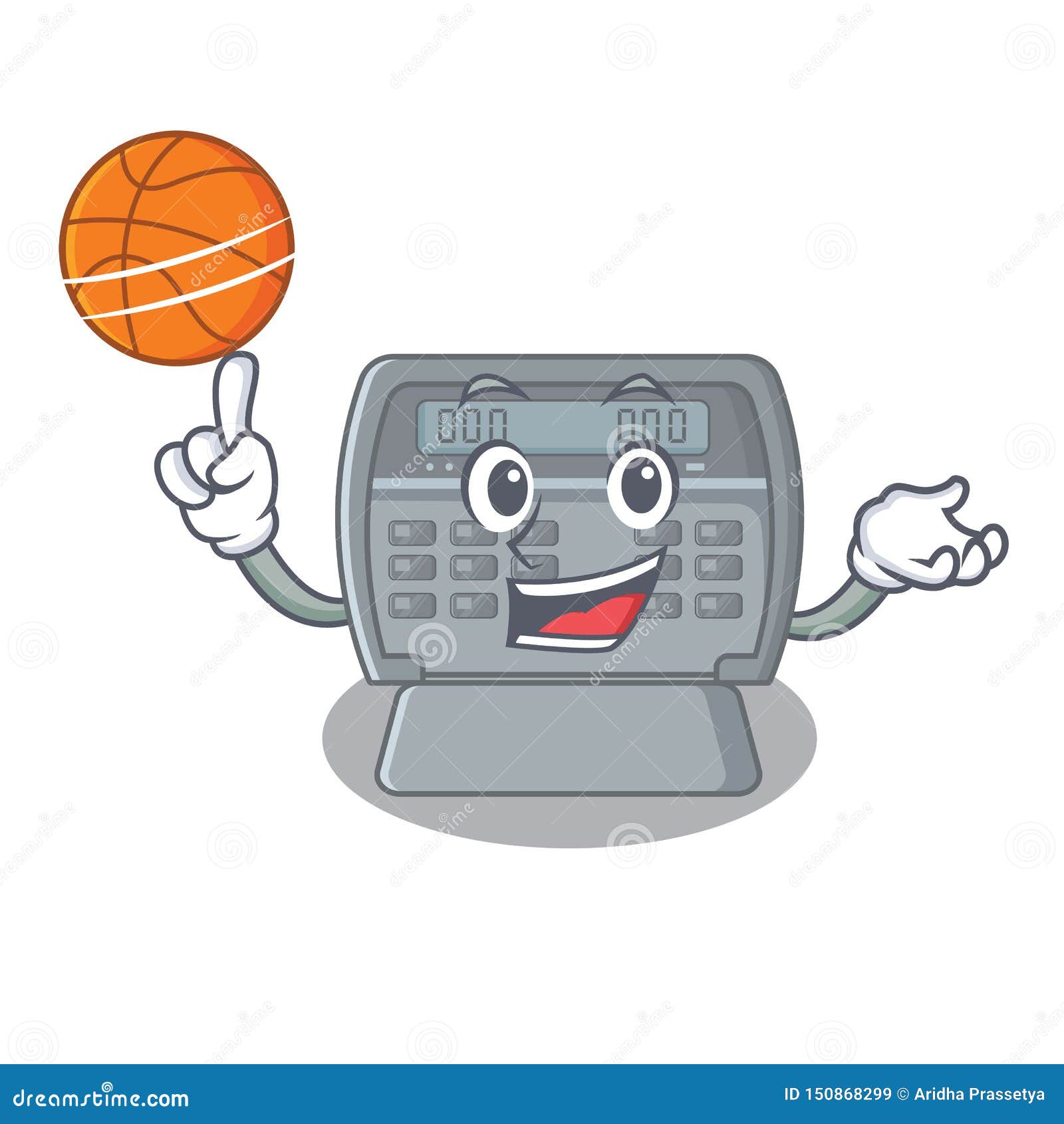 With Basketball Security Alarm Isolated in the Cartoon Stock Vector ...