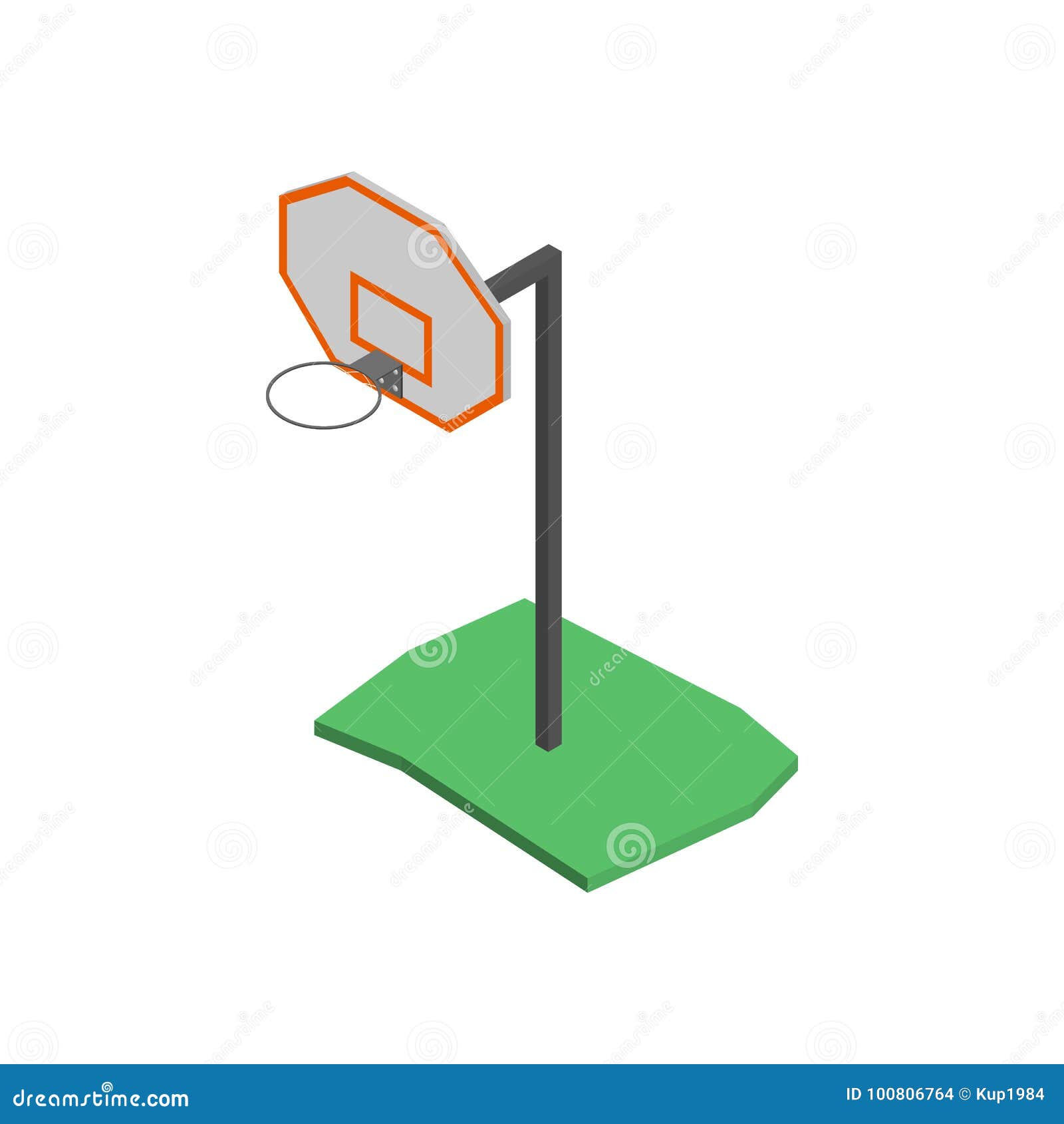 Basketball Shield with Basket in Isometric, Vector Illustration. Stock ...