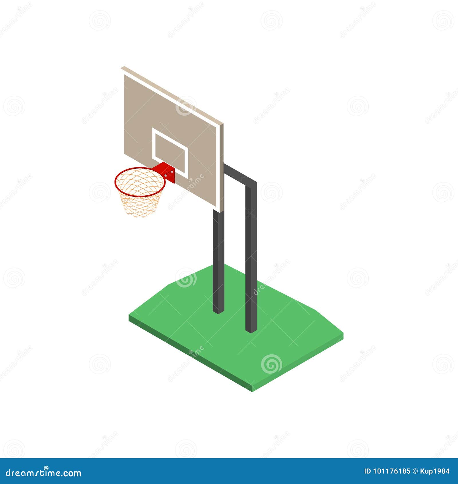 Basketball Shield with Basket in Isometric, Vector Illustration. Stock ...