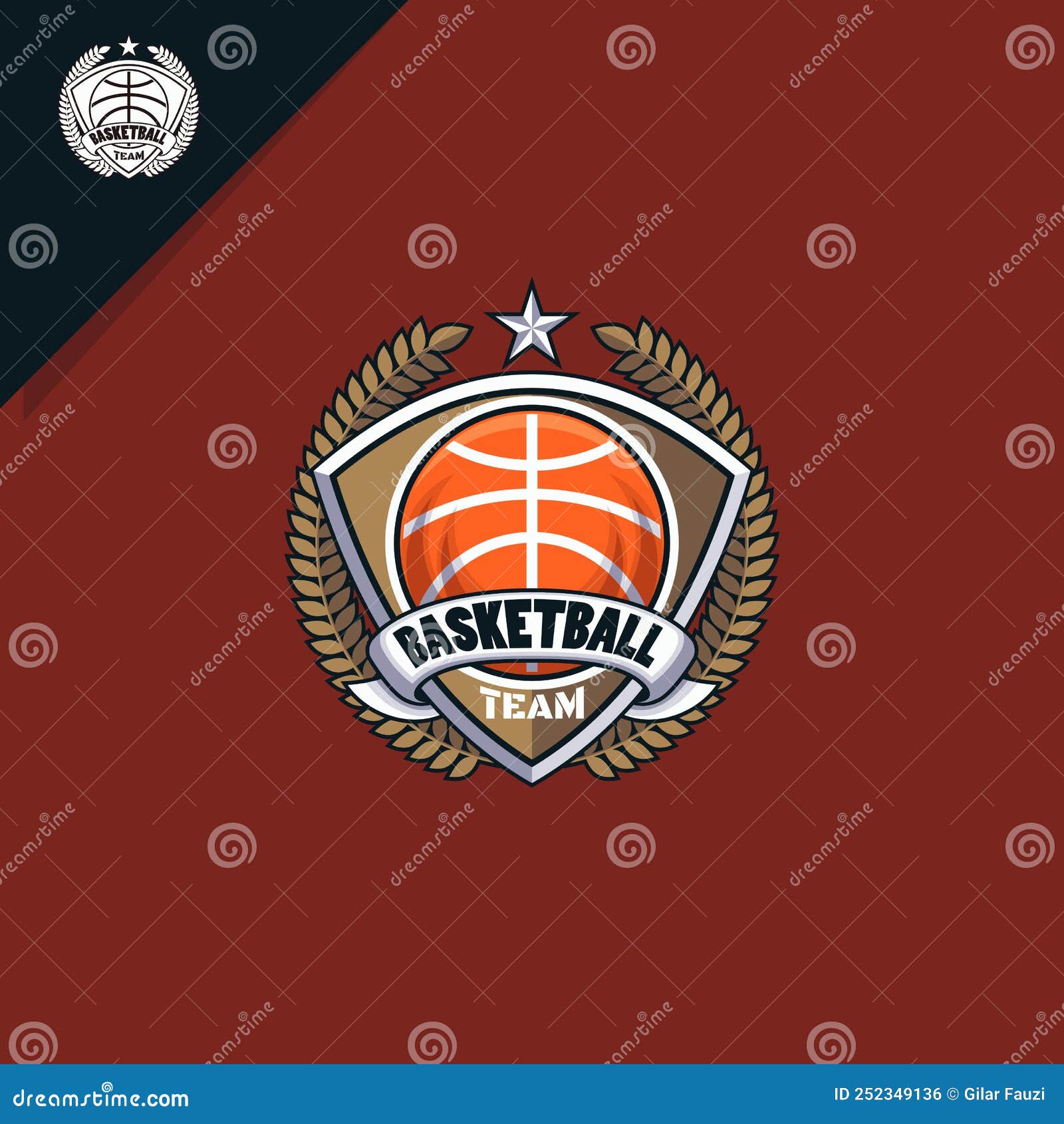 Basketball with Shield Logo Emblem Stock Vector - Illustration of logo ...