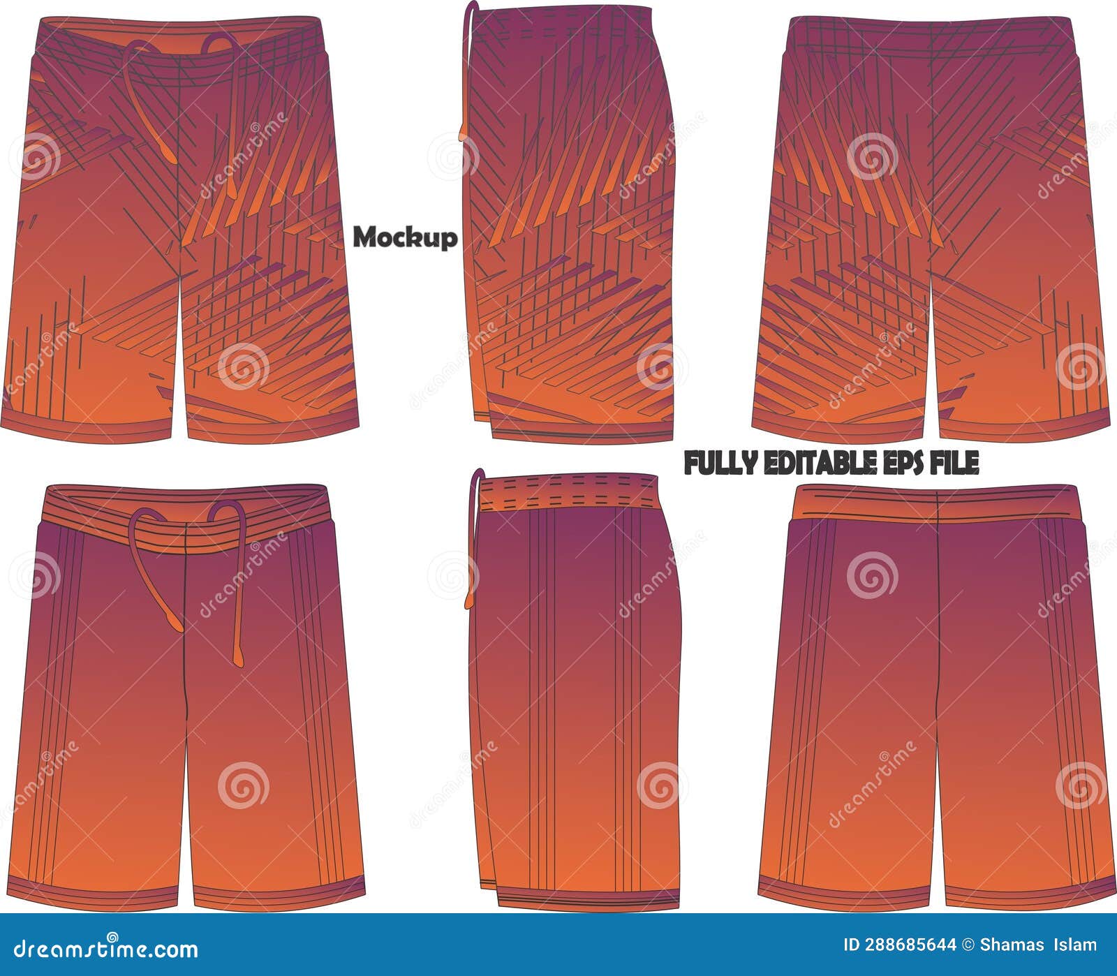 Basketball Shorts Mock Ups Illustration Vectors Stock Illustration ...
