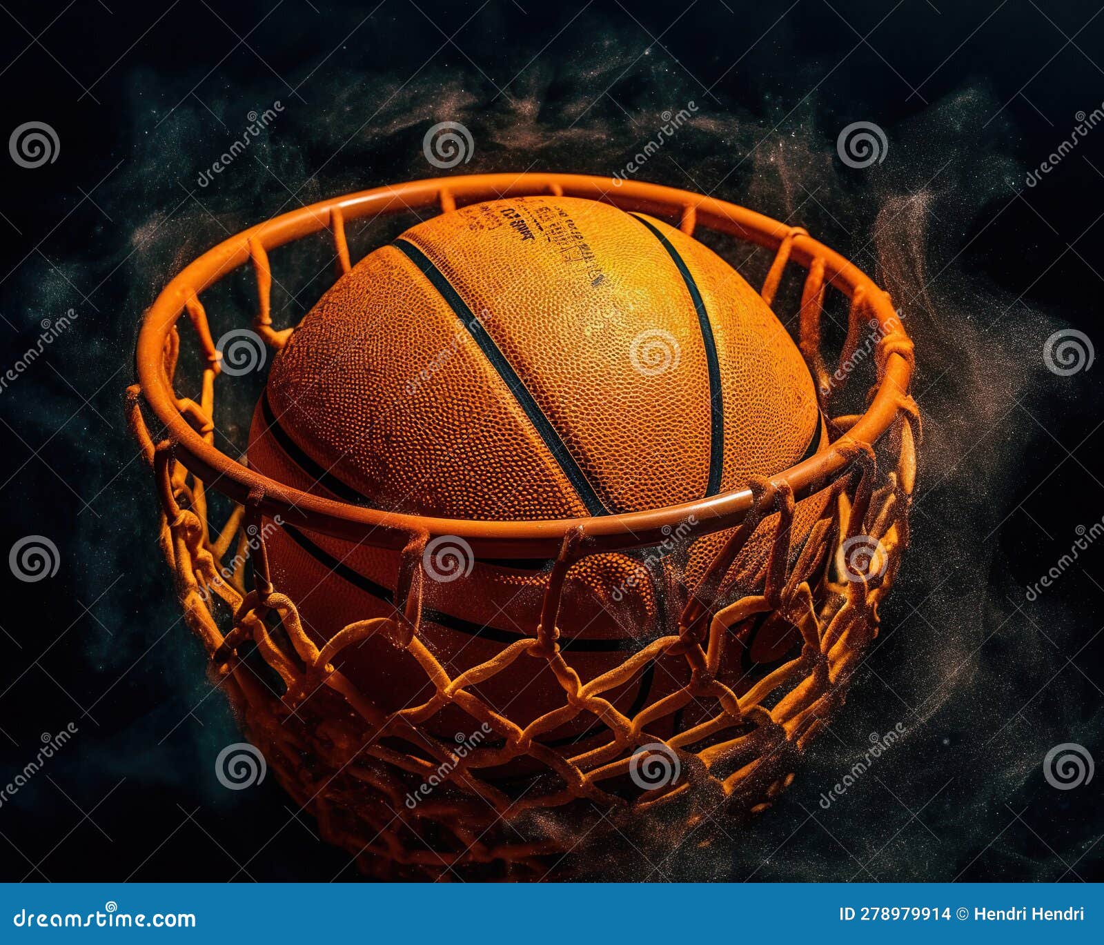 Basketball Shot in the Net of the Basket. Generative Ai Stock ...