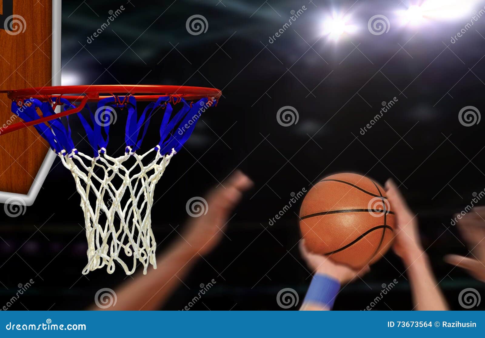Basketball Shot To the Hoop by Player Stock Photo - Image of game ...