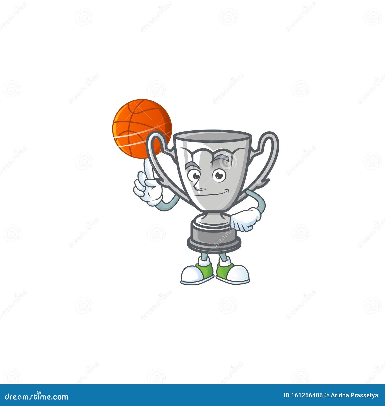 With Basketball Silver Trophy for the Second Winner Stock Vector ...