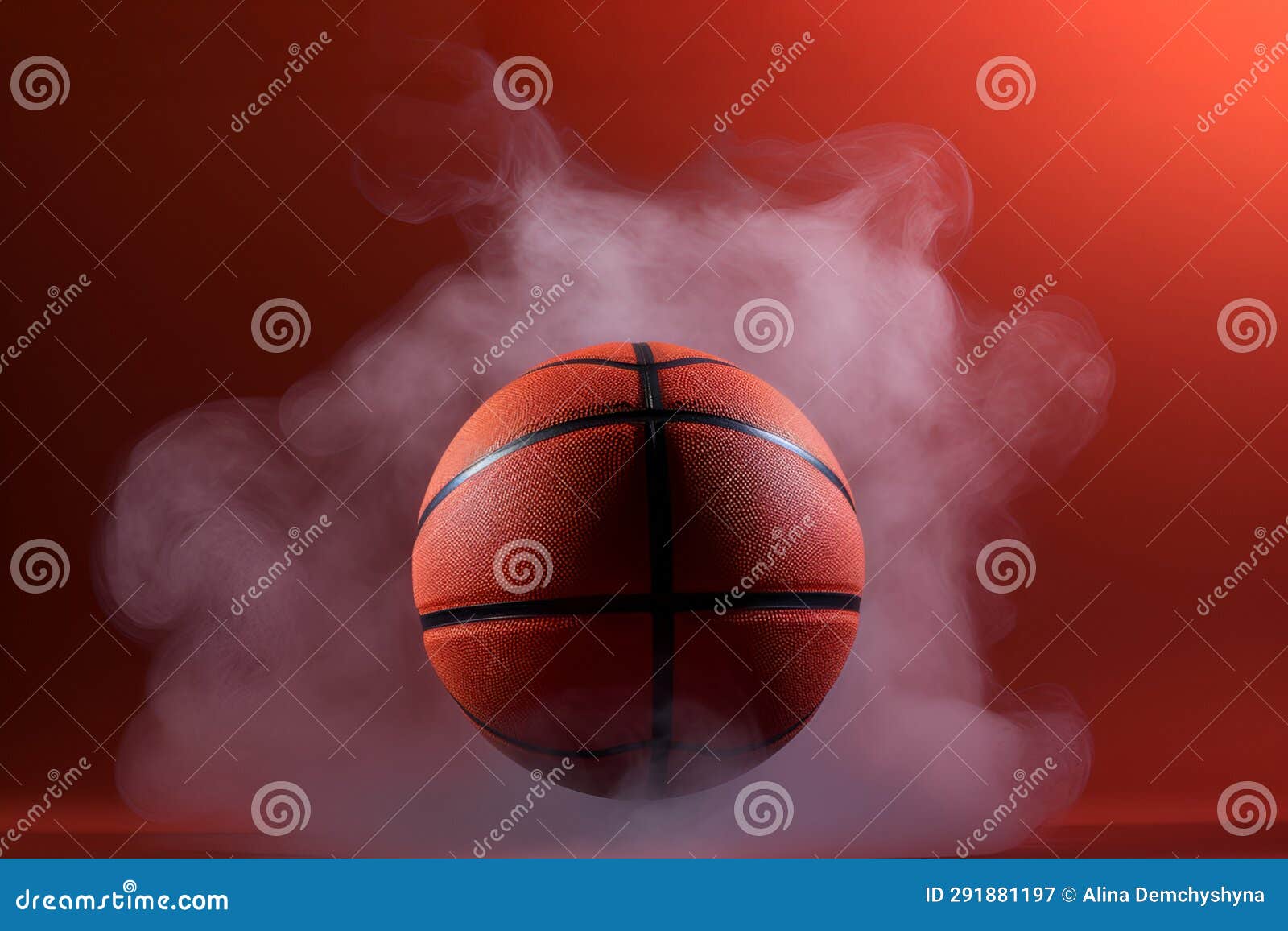 Basketball in Smoke on an Orange Background Stock Illustration ...