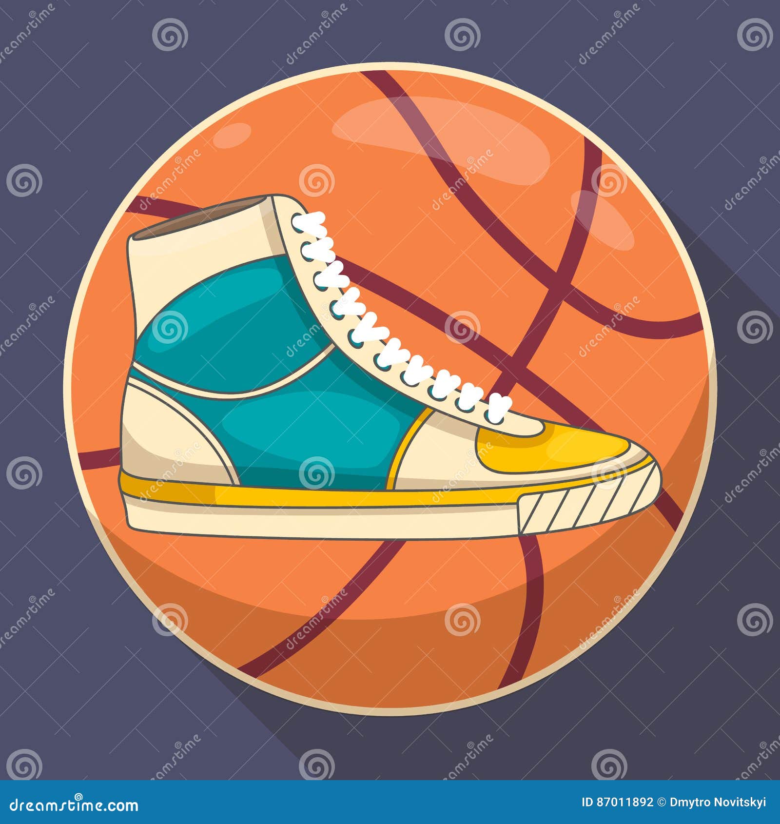 Basketball Sneakers Retro Style Vector Illustration Stock Vector ...