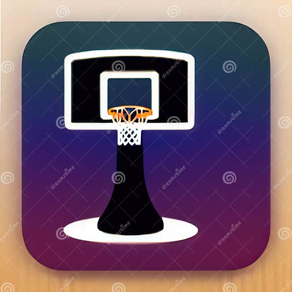 Basketball Software App Style Icon. Generative AI. Stock Illustration ...