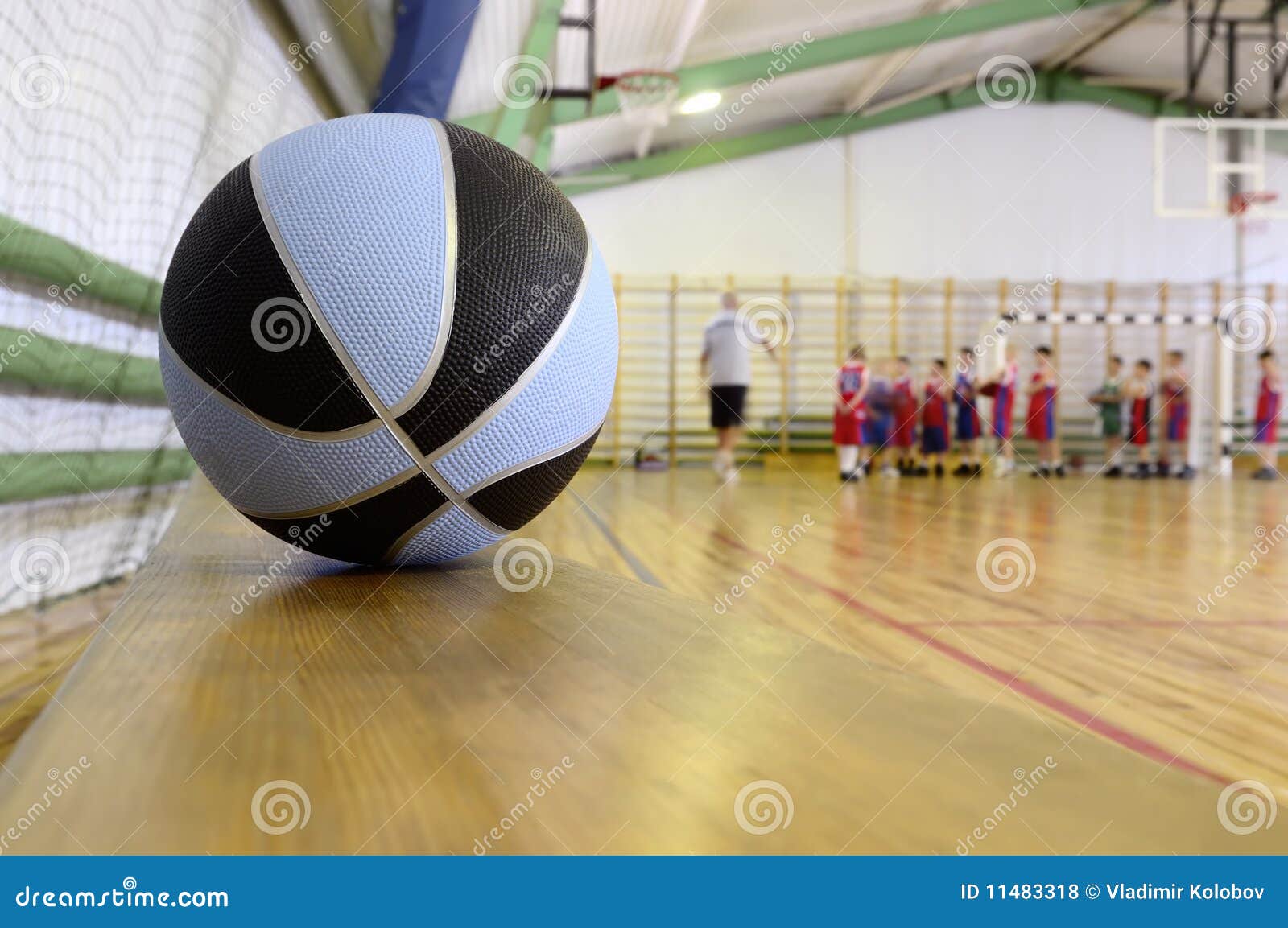 Basketball in sports hall. stock photo. Image of team - 11483318