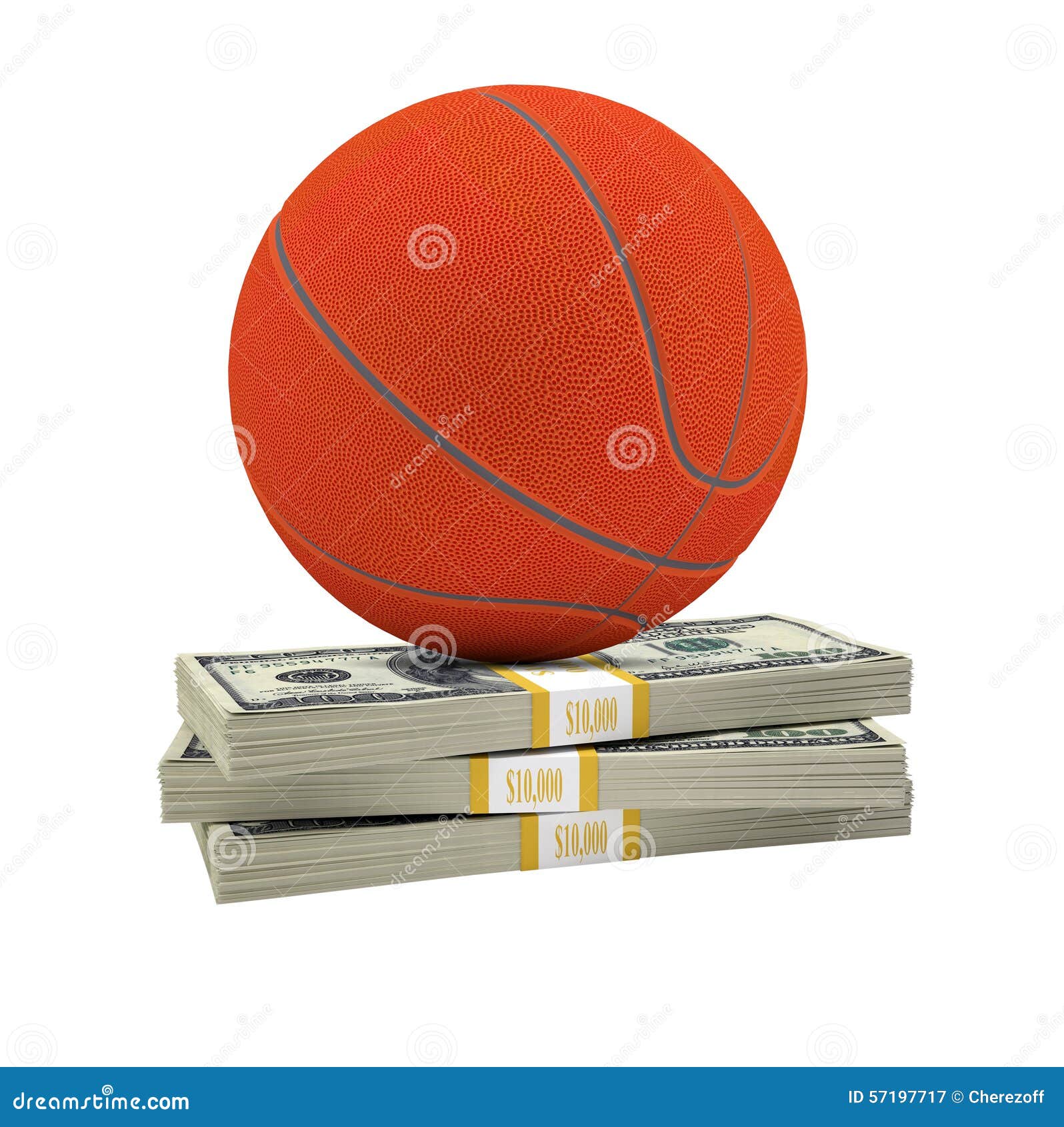 Basketball on Stack of Money Stock Image - Image of currency, dollar ...