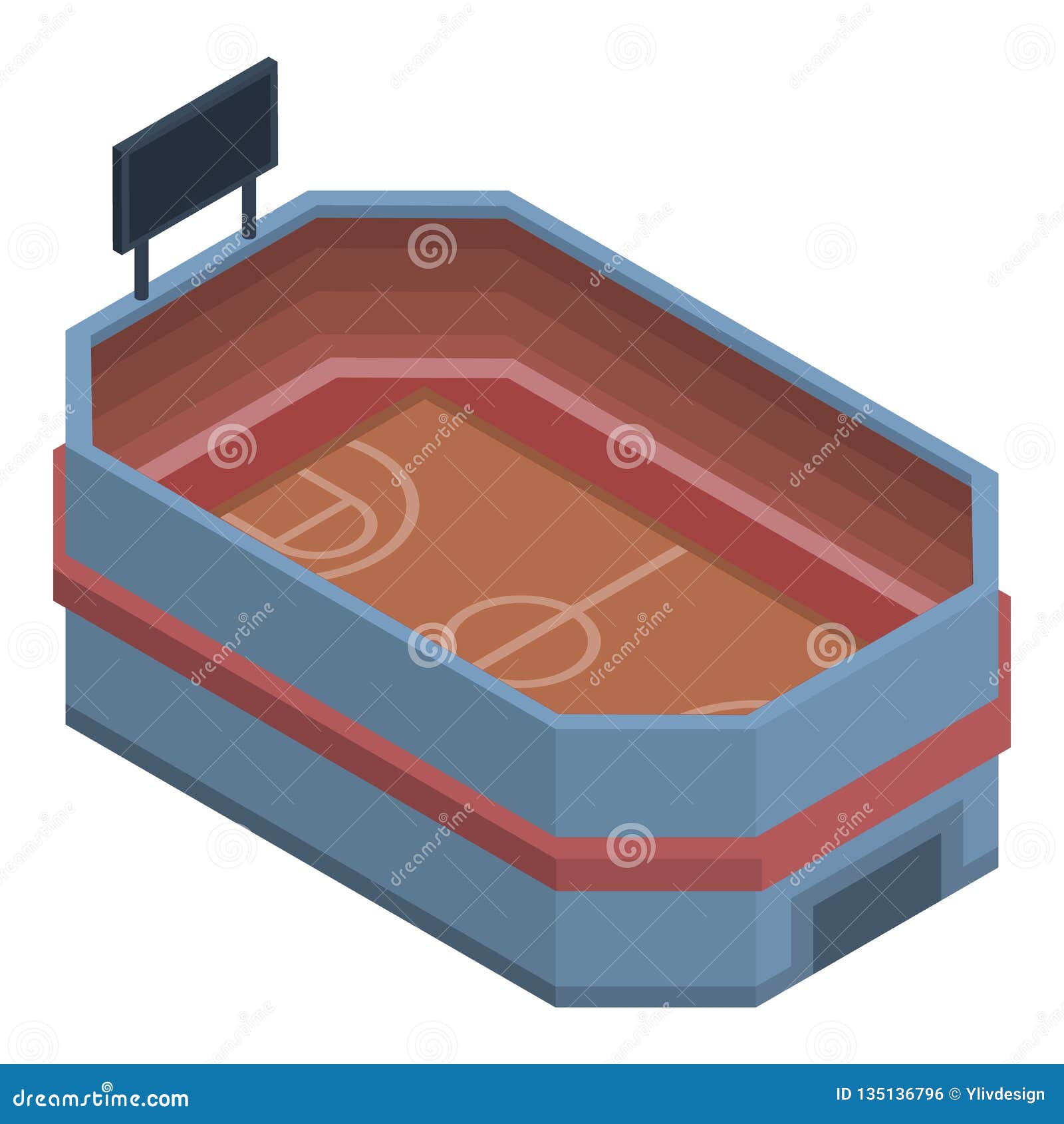 Basketball Stadium Icon, Isometric Style Stock Vector - Illustration of ...